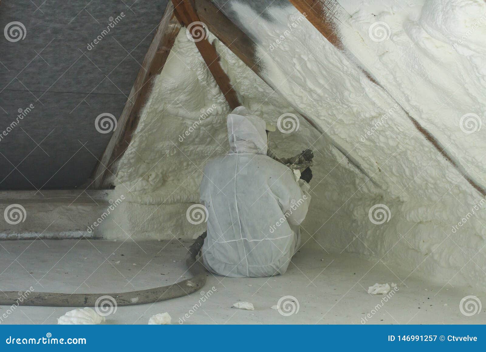 Spray Polyurethane Foam for Roof Editorial Photography - Image of ...