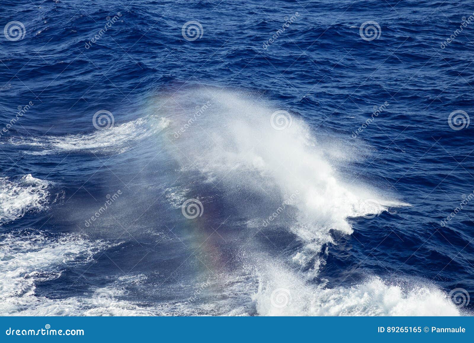 Spray Rainbow of the Ocean Waves Stock Image - Image of surf, maritime ...