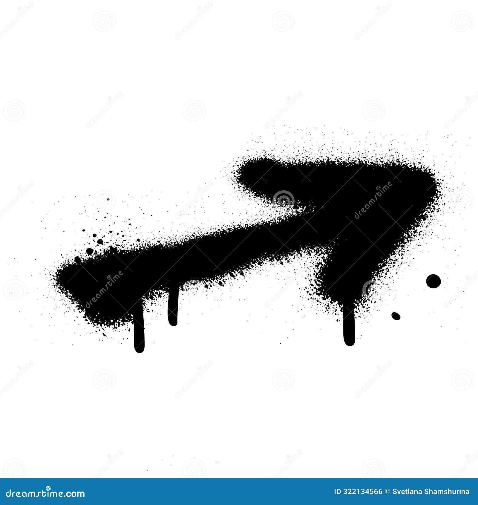 Spray Textured Graffiti Doodle Punk Shape - Arrow. Hand Drawn Abstract ...