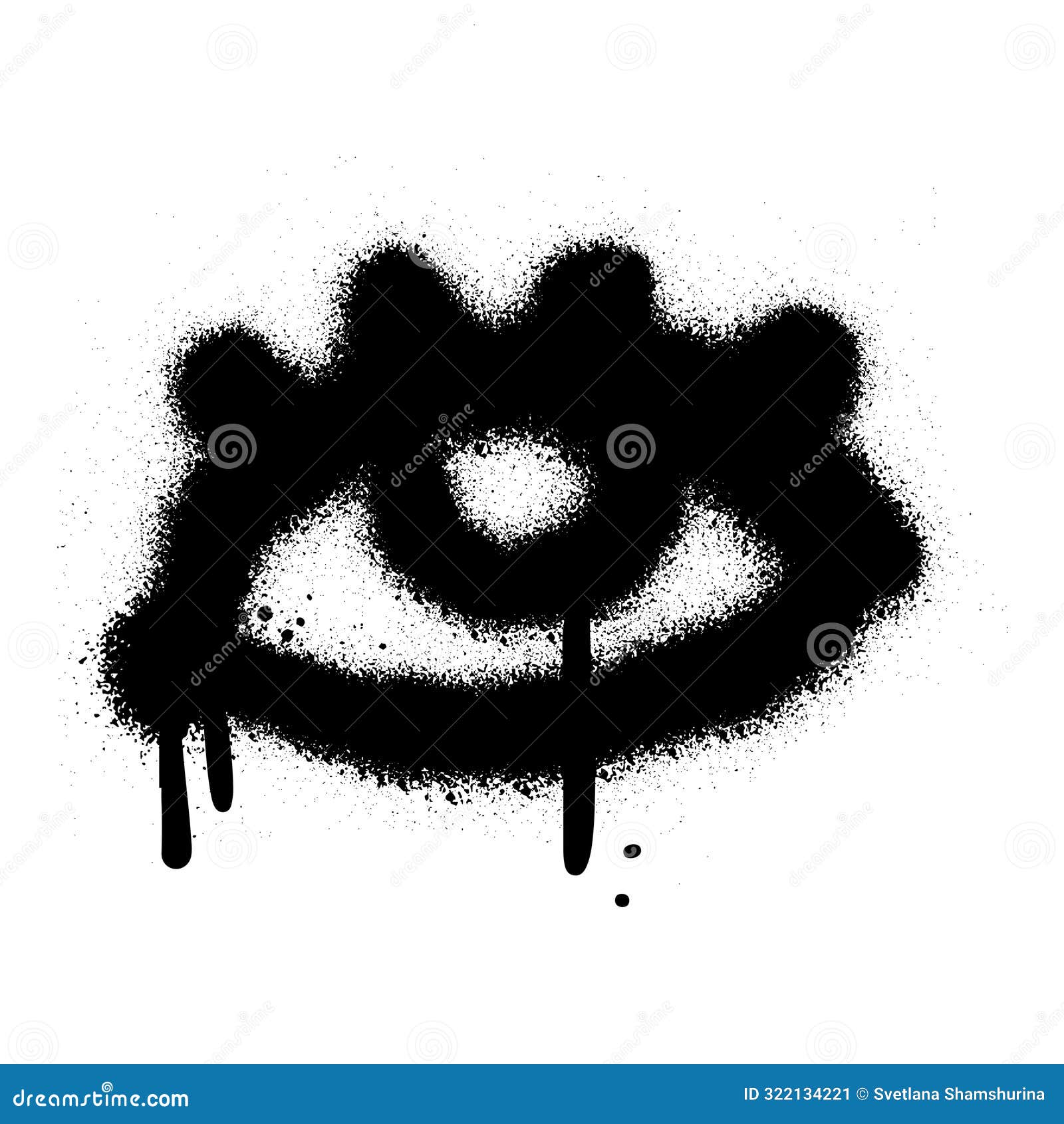 Spray Textured Graffiti Doodle Punk Shape - Eye. Hand Drawn Abstract ...