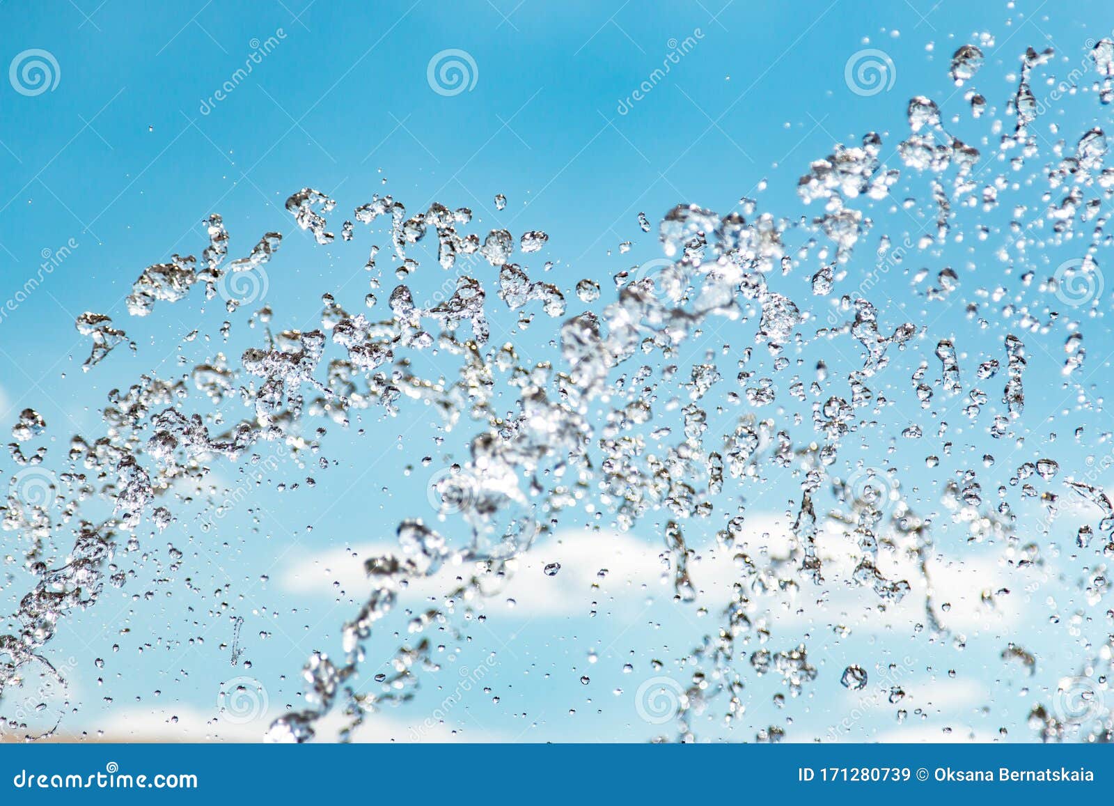 Spray of Water Against the Blue Sky Stock Image - Image of blue, water ...