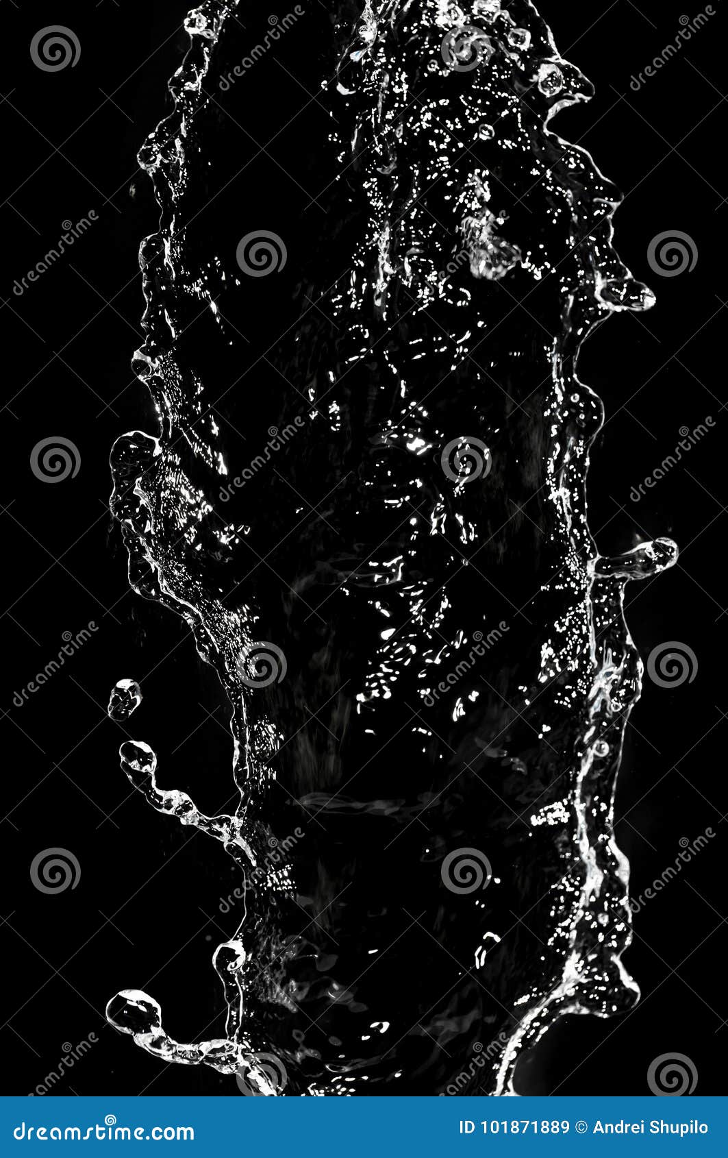 Spray Water on a Black Background Stock Image - Image of raindrop ...