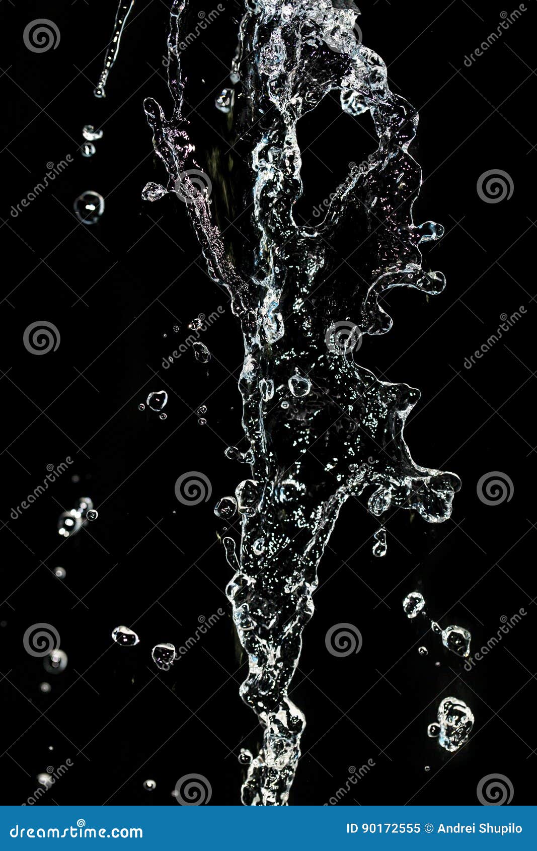 Spray Water on a Black Background Stock Image - Image of drink, clear ...