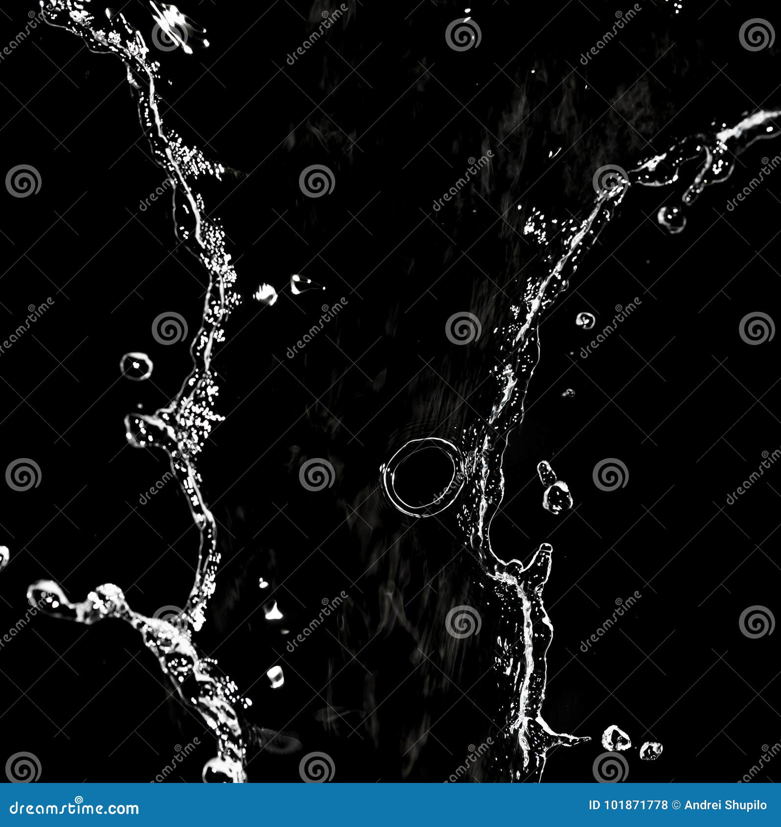 Spray Water on a Black Background Stock Photo - Image of beauty, clear ...