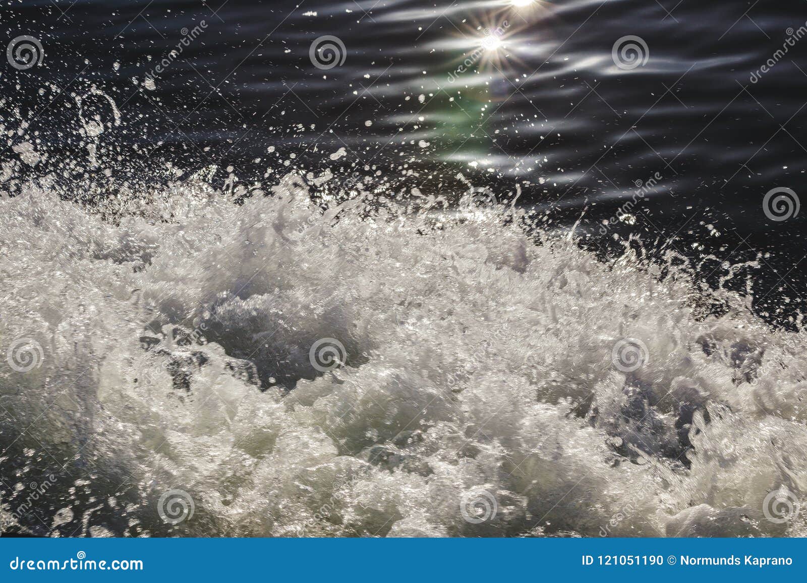 Spray of Water Splashes Along the Side of the Boat Stock Photo - Image ...