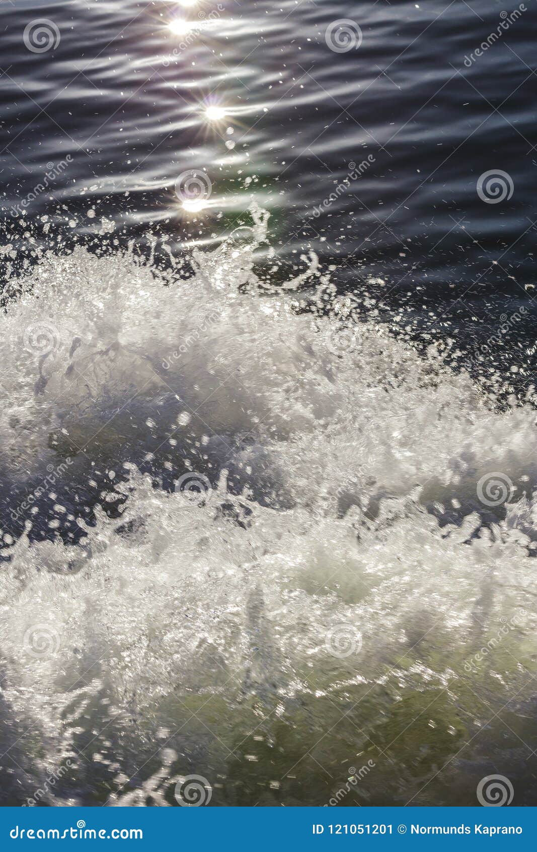 Spray of Water Splashes Along the Side of the Boat Stock Image - Image ...