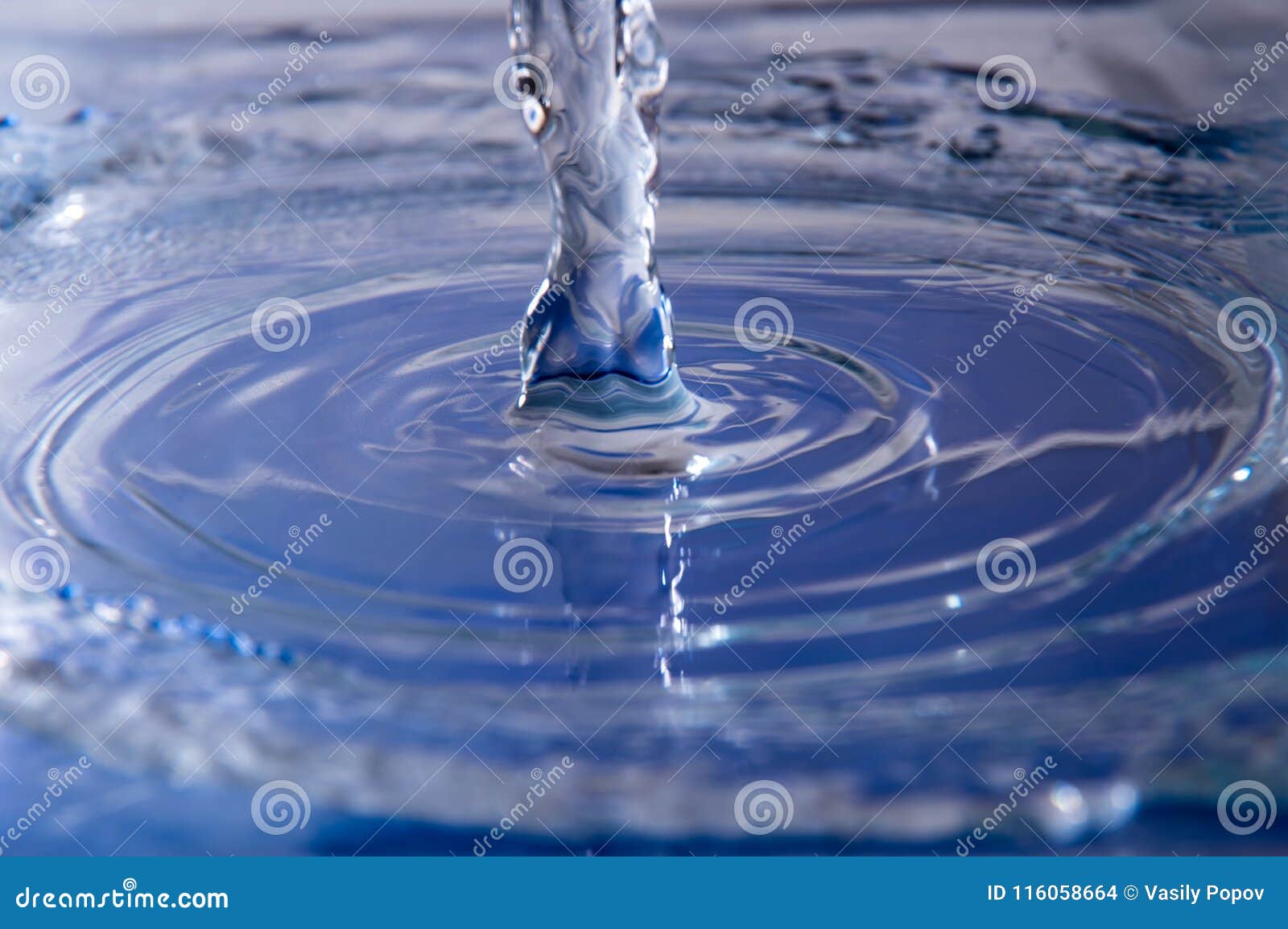 Spray and Waves from Water Falling on a Flat Transparent Surface Stock ...