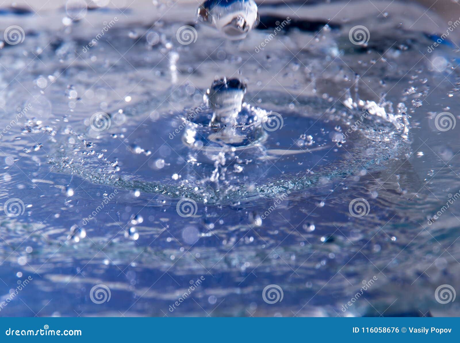 Spray and Waves from Water Falling on a Flat Transparent Surface Stock ...