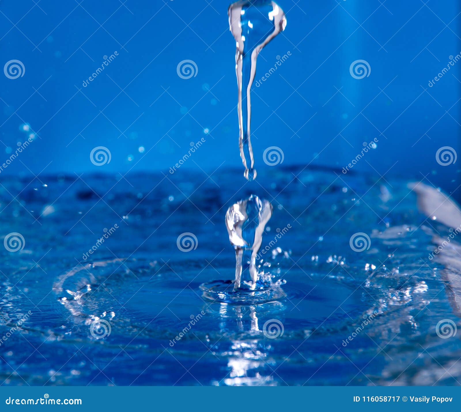 Spray and Waves from Water Falling on a Flat Transparent Surface Stock ...