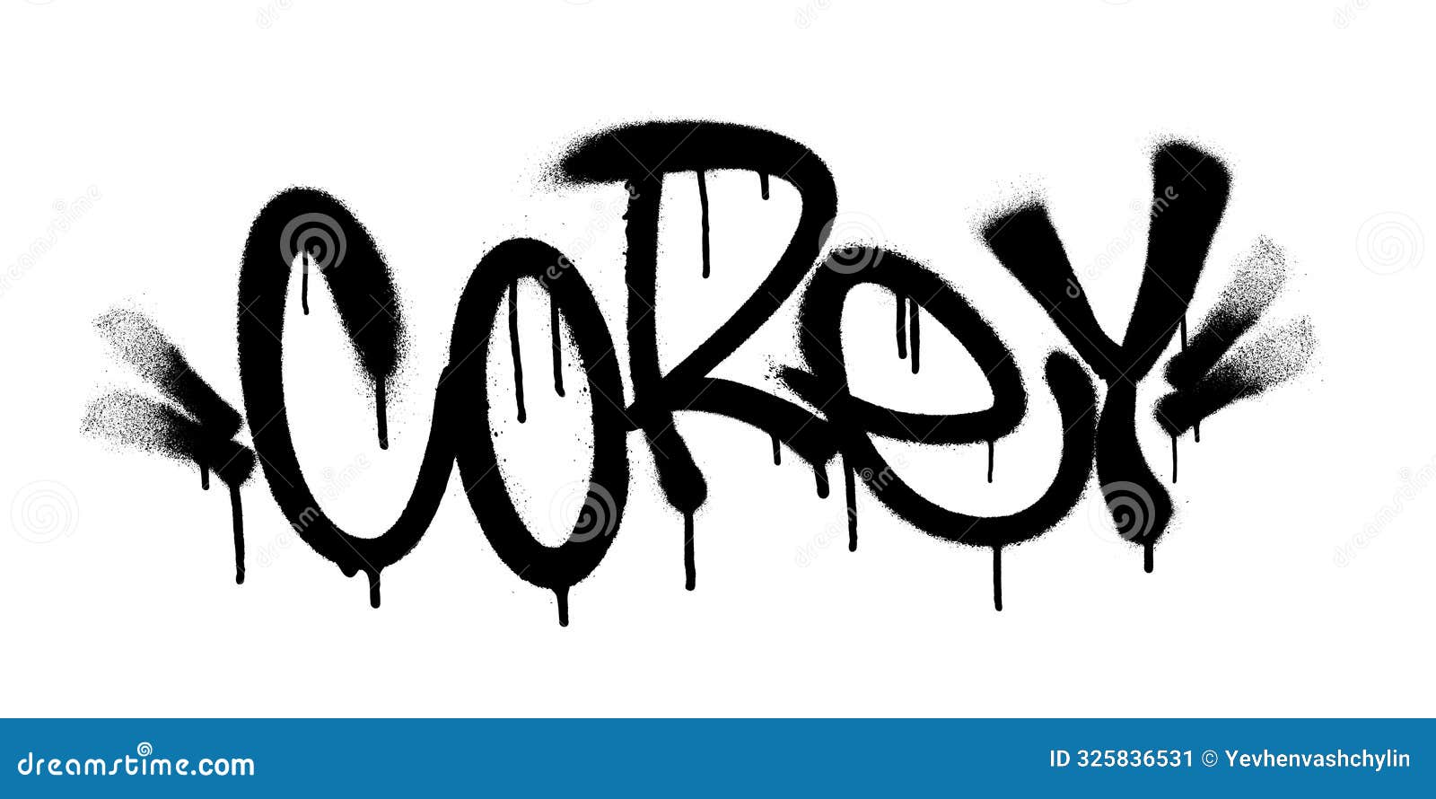 Sprayed Corey Name with Overspray in Black Over White. Vector ...