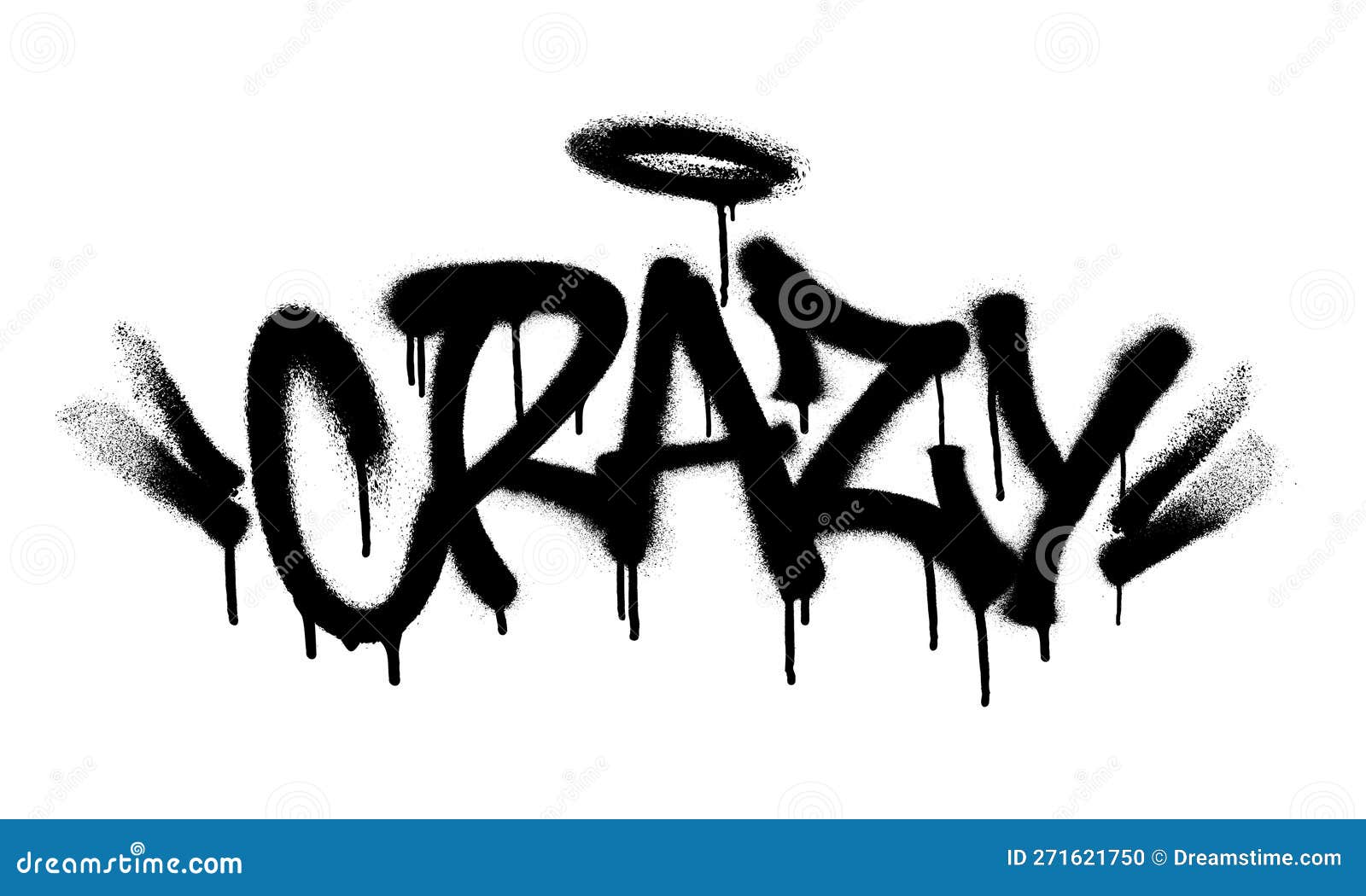 Sprayed Crazy Font Graffiti with Overspray in Black Over White. Vector ...