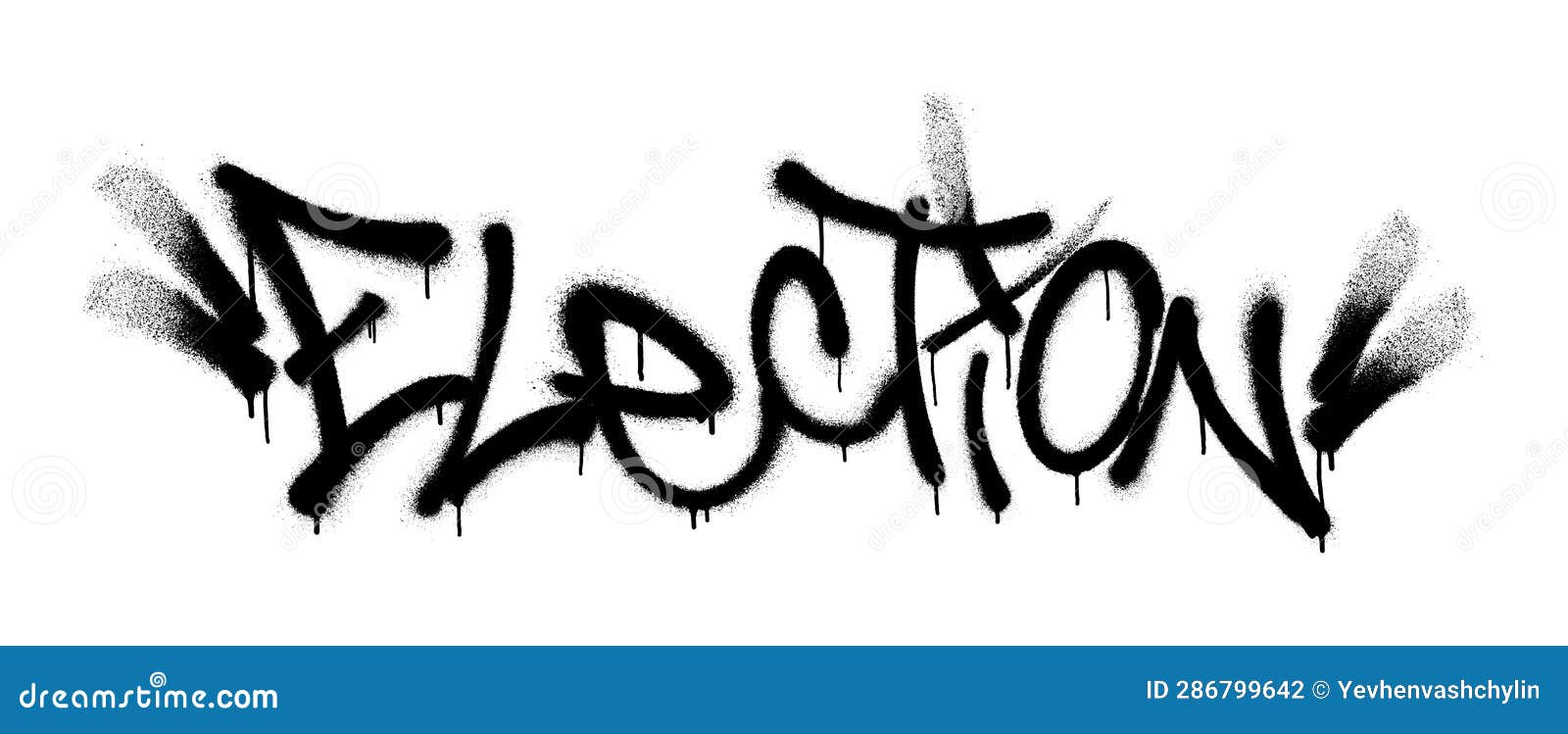 Sprayed Election Font Graffiti with Overspray in Black Over White ...