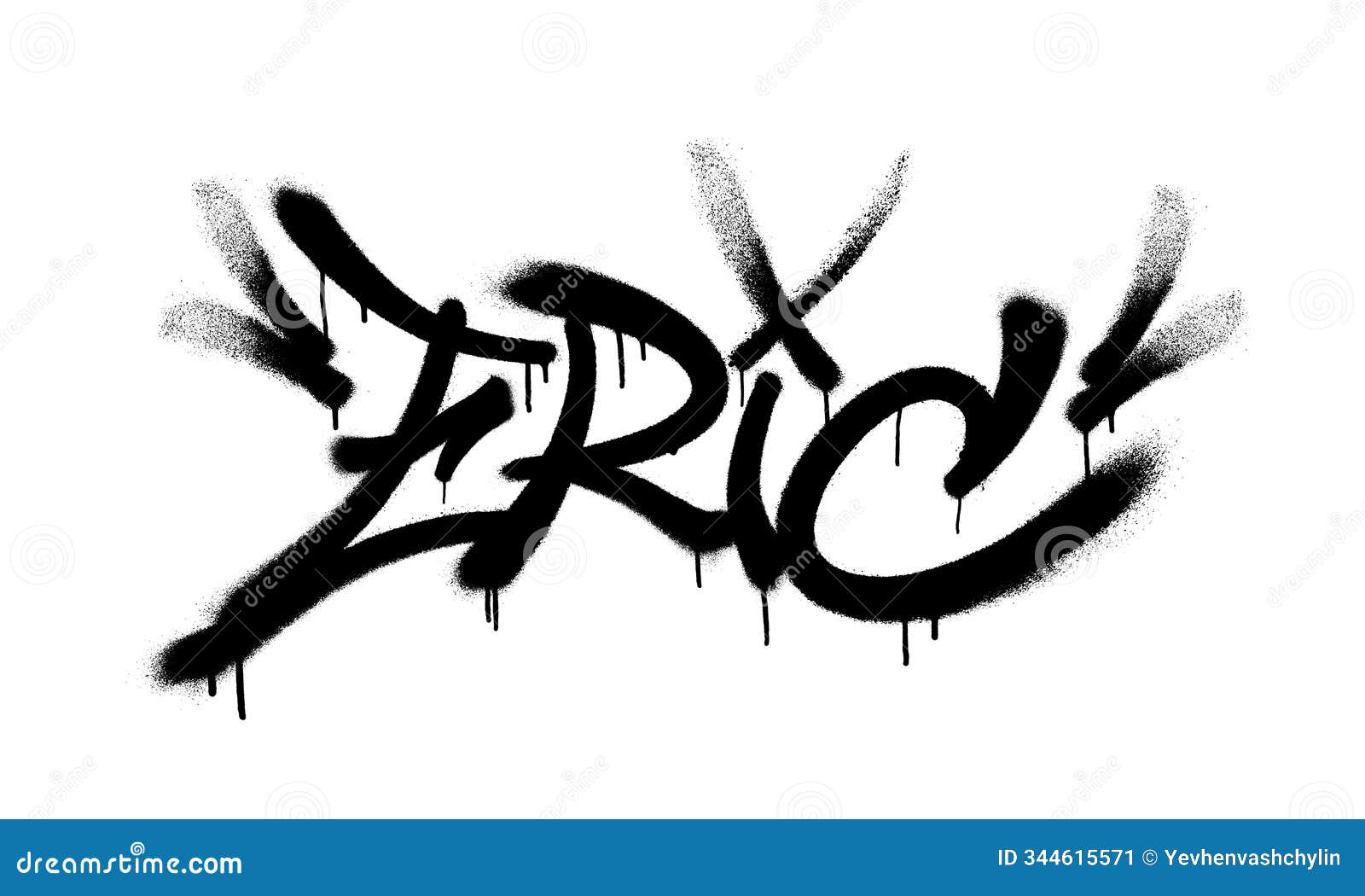 Sprayed Eric Name with Overspray in Black Over White. Vector ...