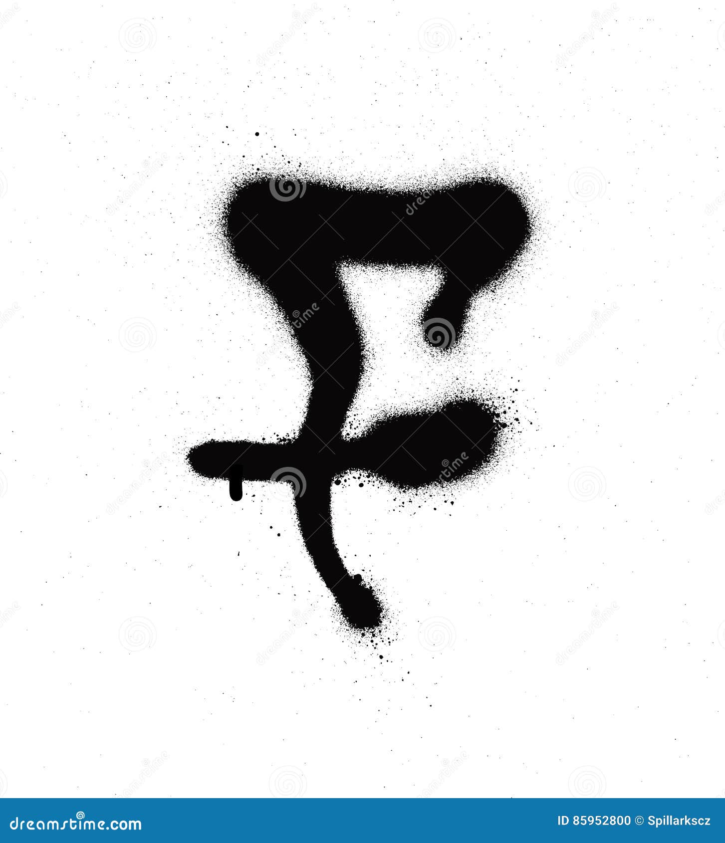 Sprayed 666 Font Graffiti With Overspray In Black Over White. Vector ...