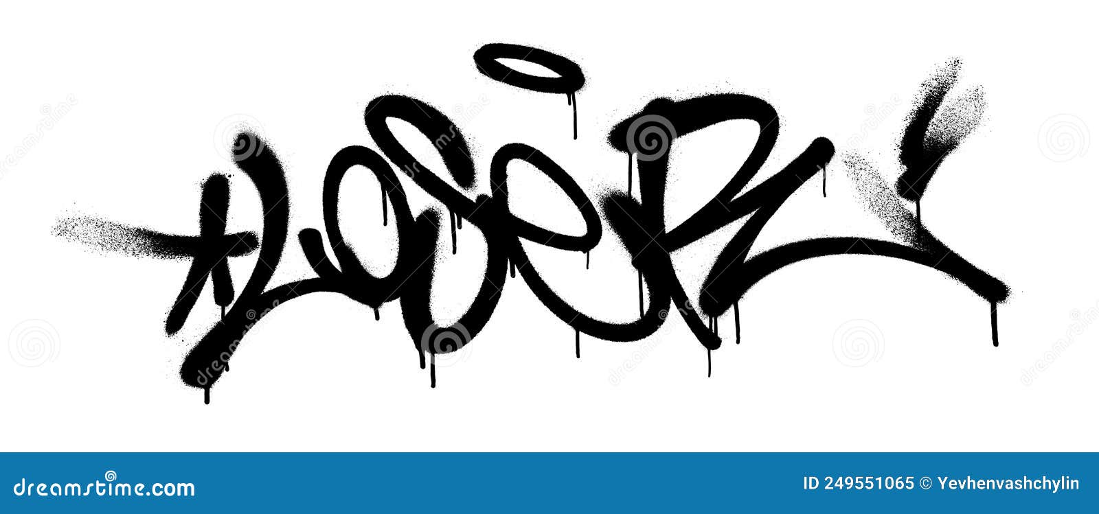 Sprayed Loser Font With Overspray In Black Over White. Vector ...