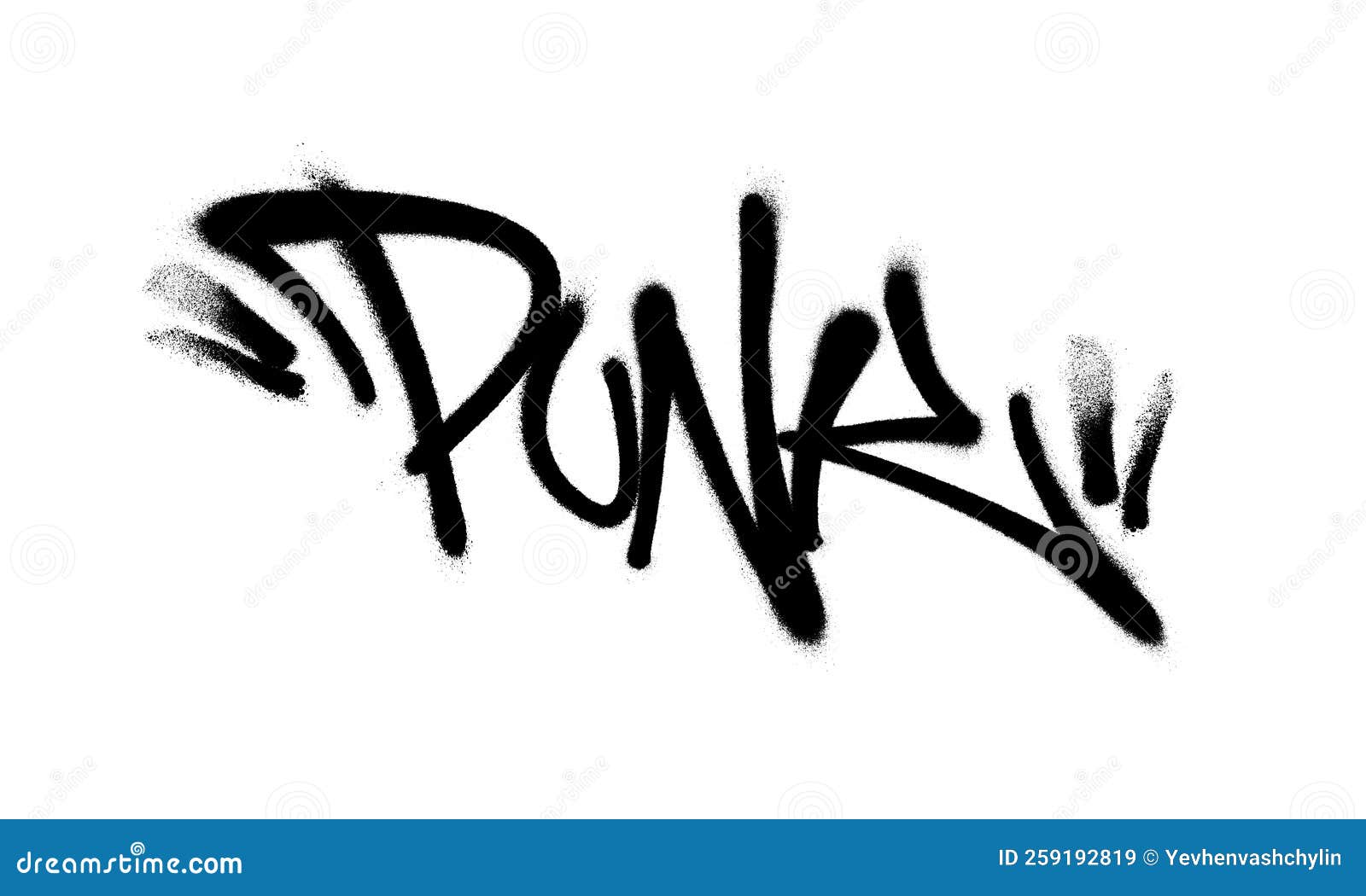 Sprayed Punk Font Graffiti with Overspray in Black Over White. Vector ...