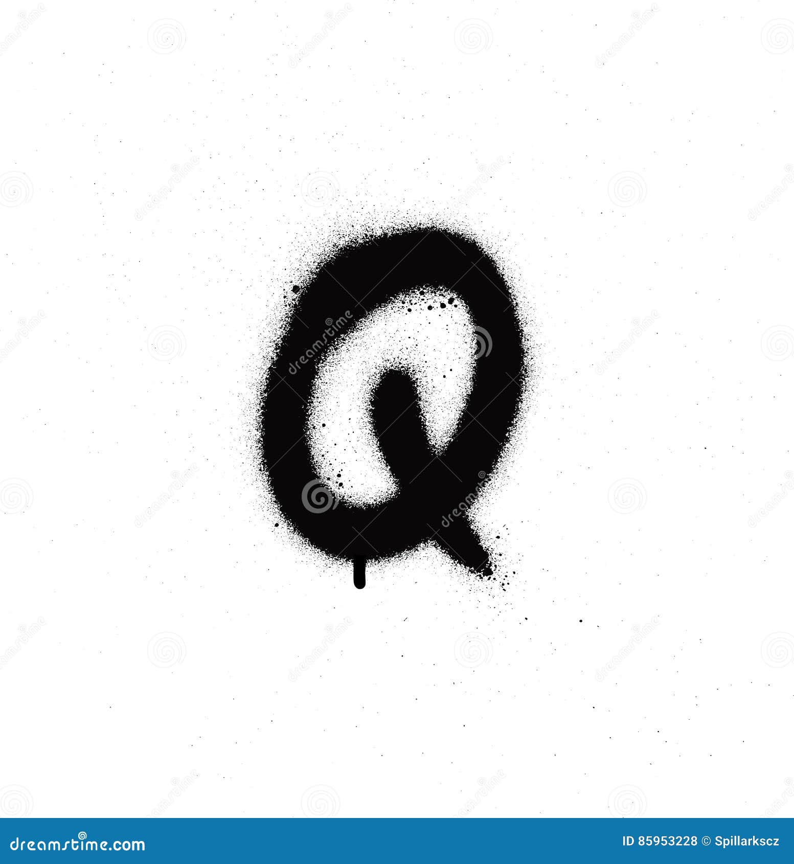 Sprayed Q Font Graffiti with Leak in Black Over White Stock Vector ...