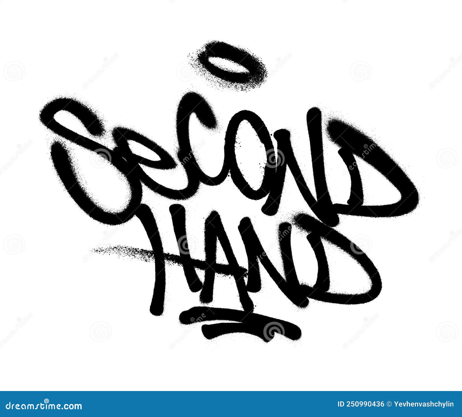 Sprayed Second Hand Font Graffiti with Overspray in Black Over White ...