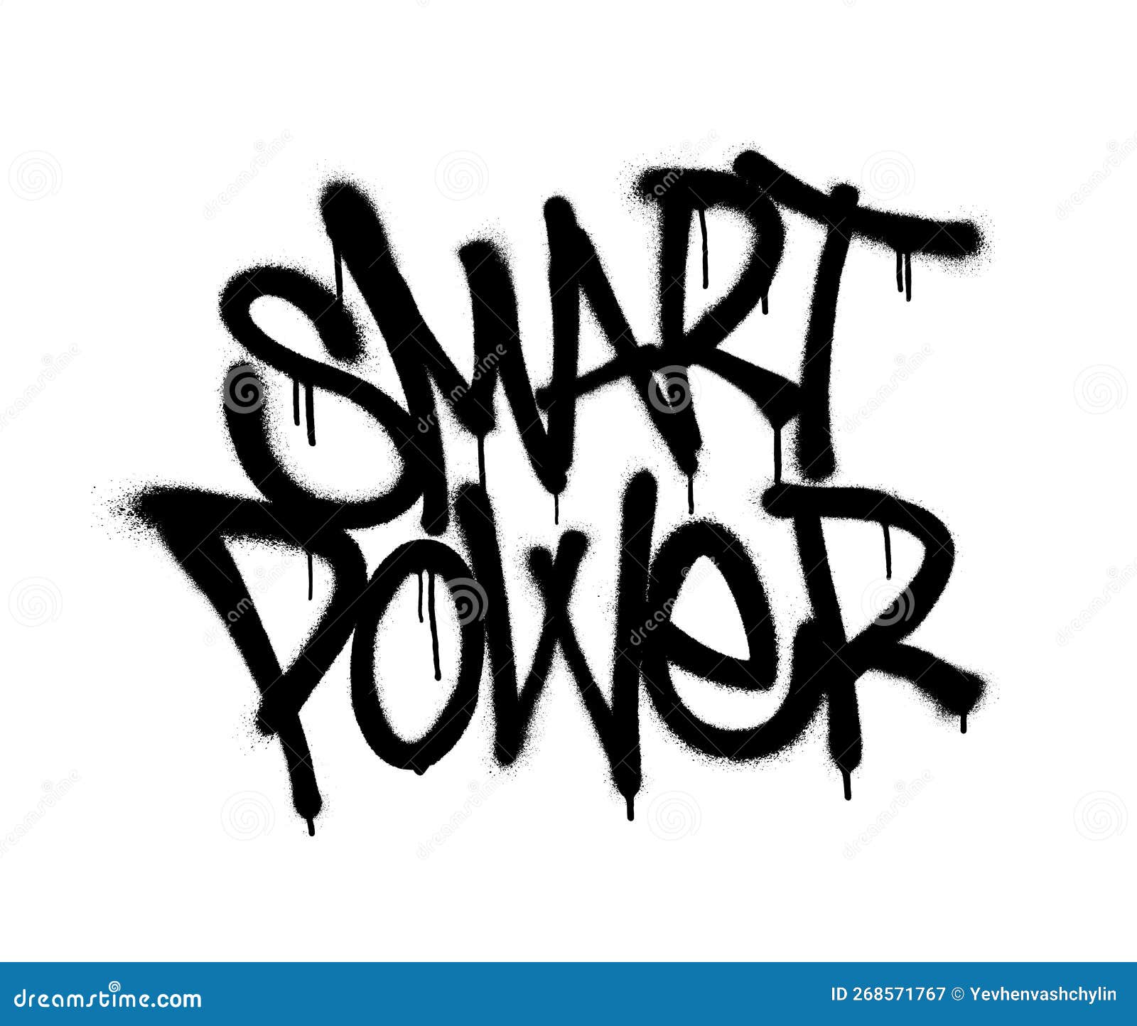 Sprayed Smart Font Graffiti with Overspray in Black Over White. Vector ...