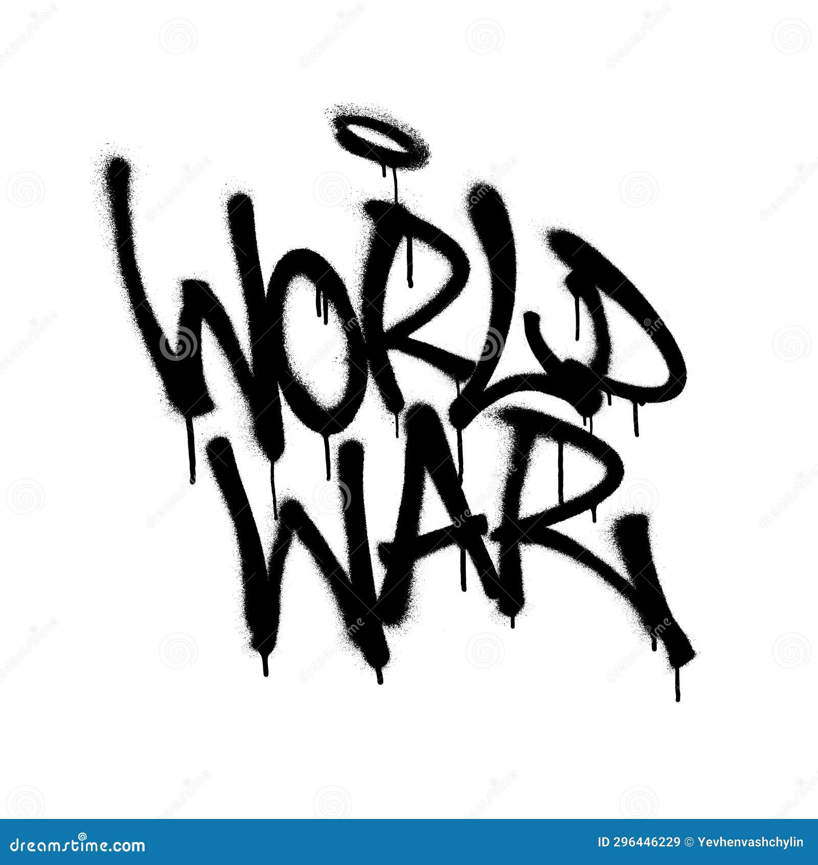 Sprayed World War Font Graffiti with Overspray in Black Over White ...