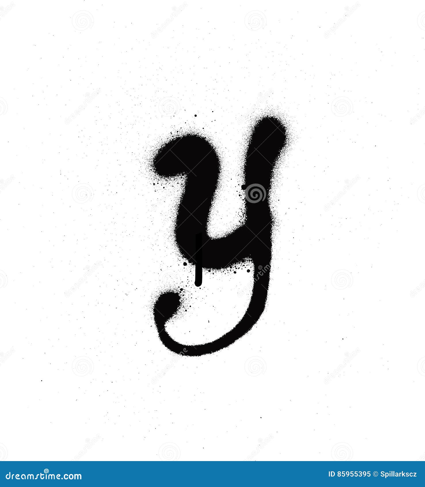 Sprayed Y Font Graffiti with Leak in Black Over White Stock Vector ...