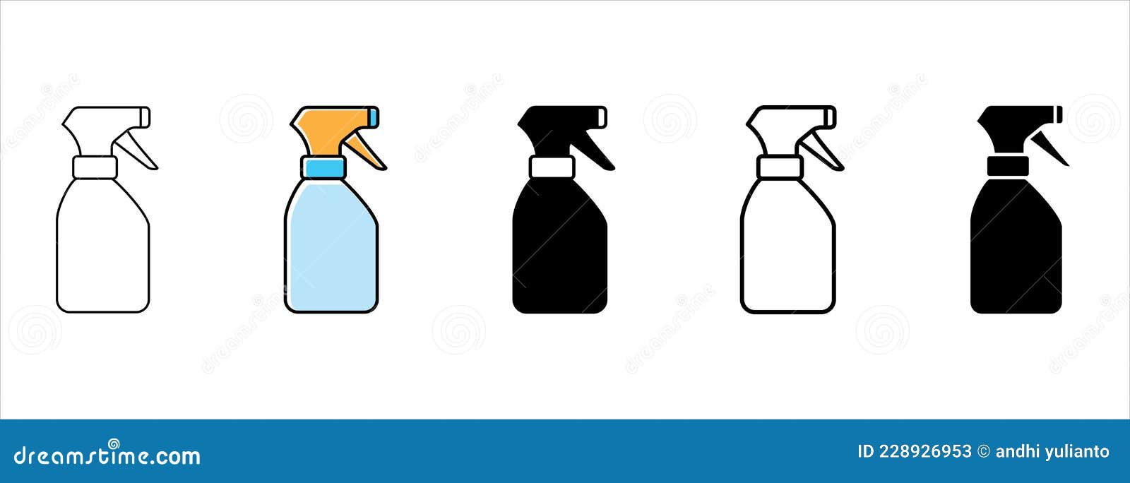 Sprayer Bottle Icon Set. Hand Pump Sprayer Icons Set Stock Illustration ...
