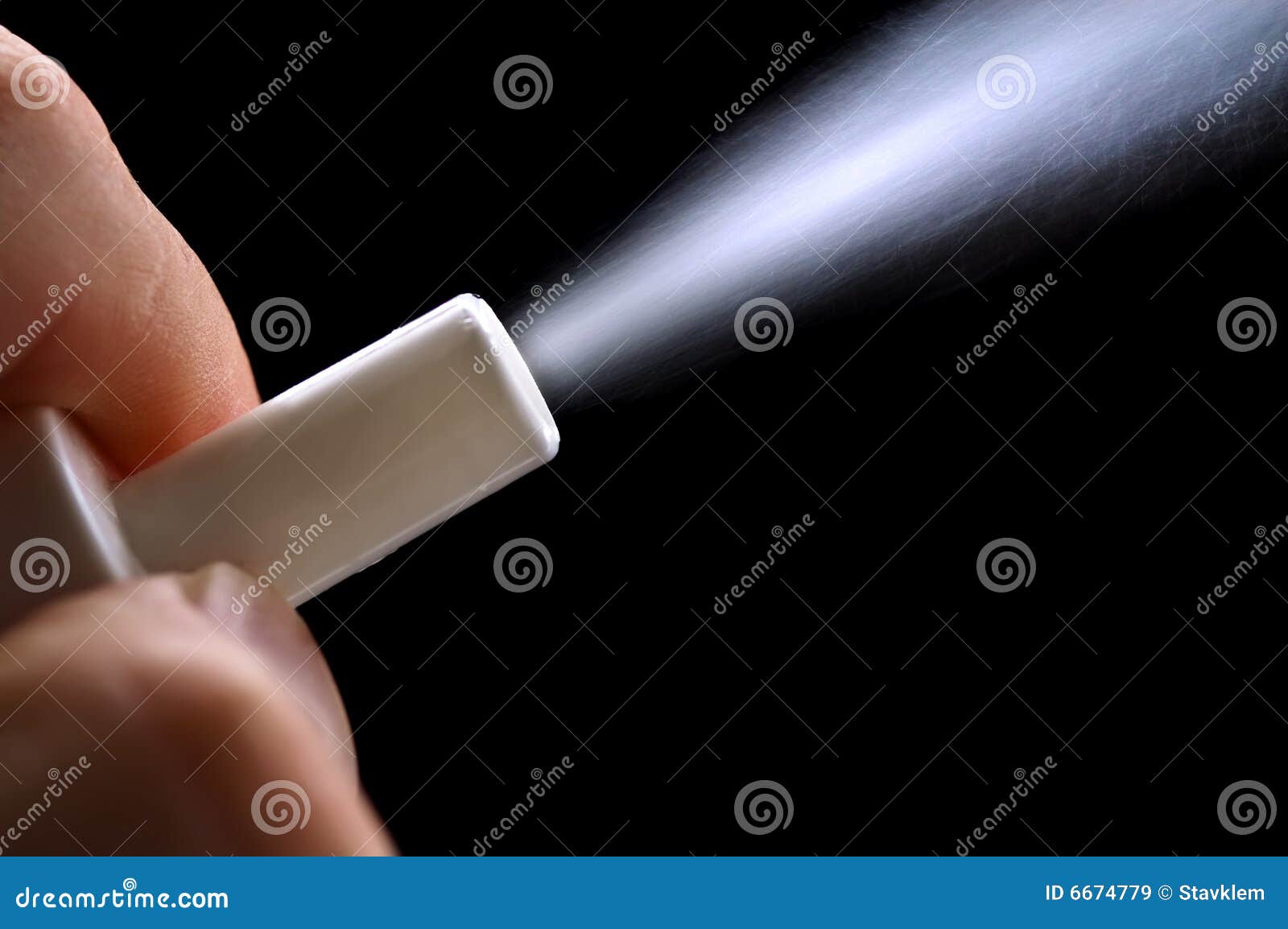 Sprayer in Hand Isolated on Black Stock Image - Image of aerosol ...