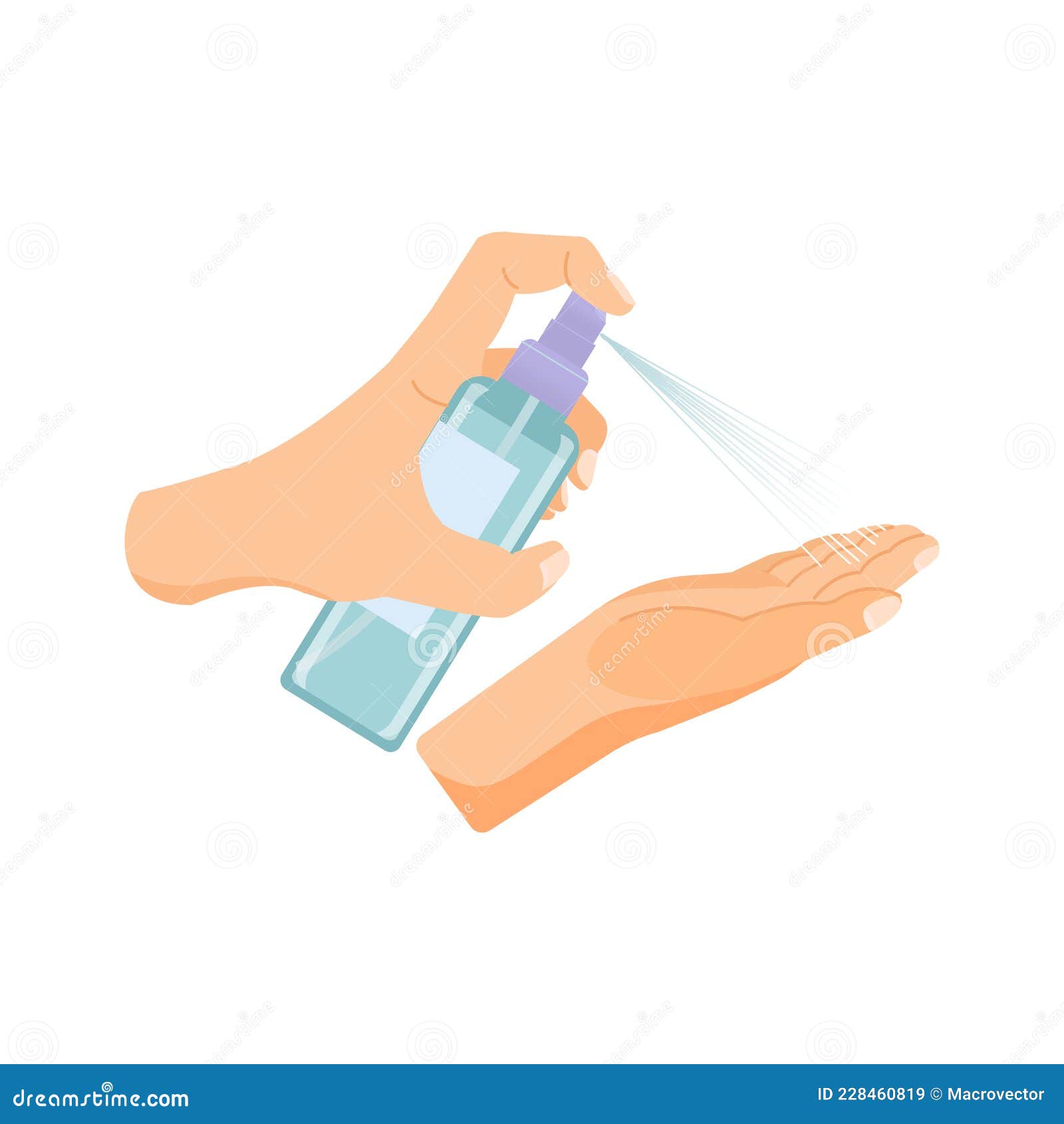 Spraying on Hands Composition Stock Vector - Illustration of system ...