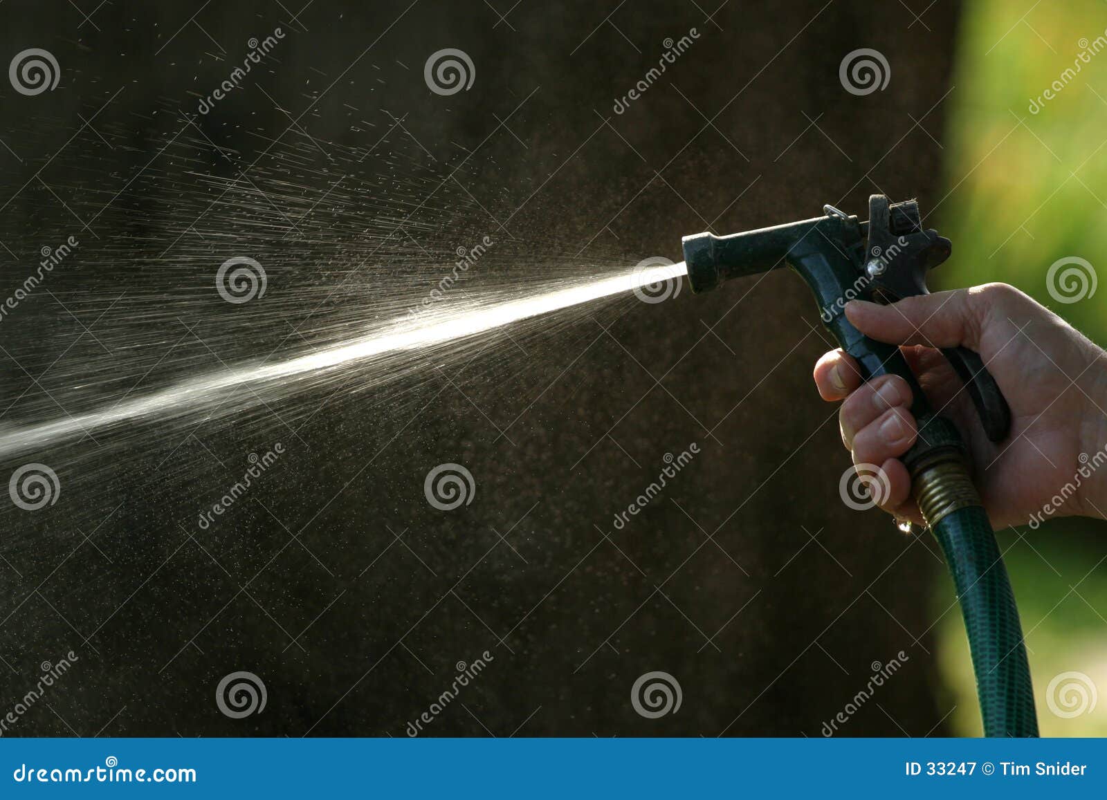 Spraying Hose stock image. Image of outside, green, hand - 33247