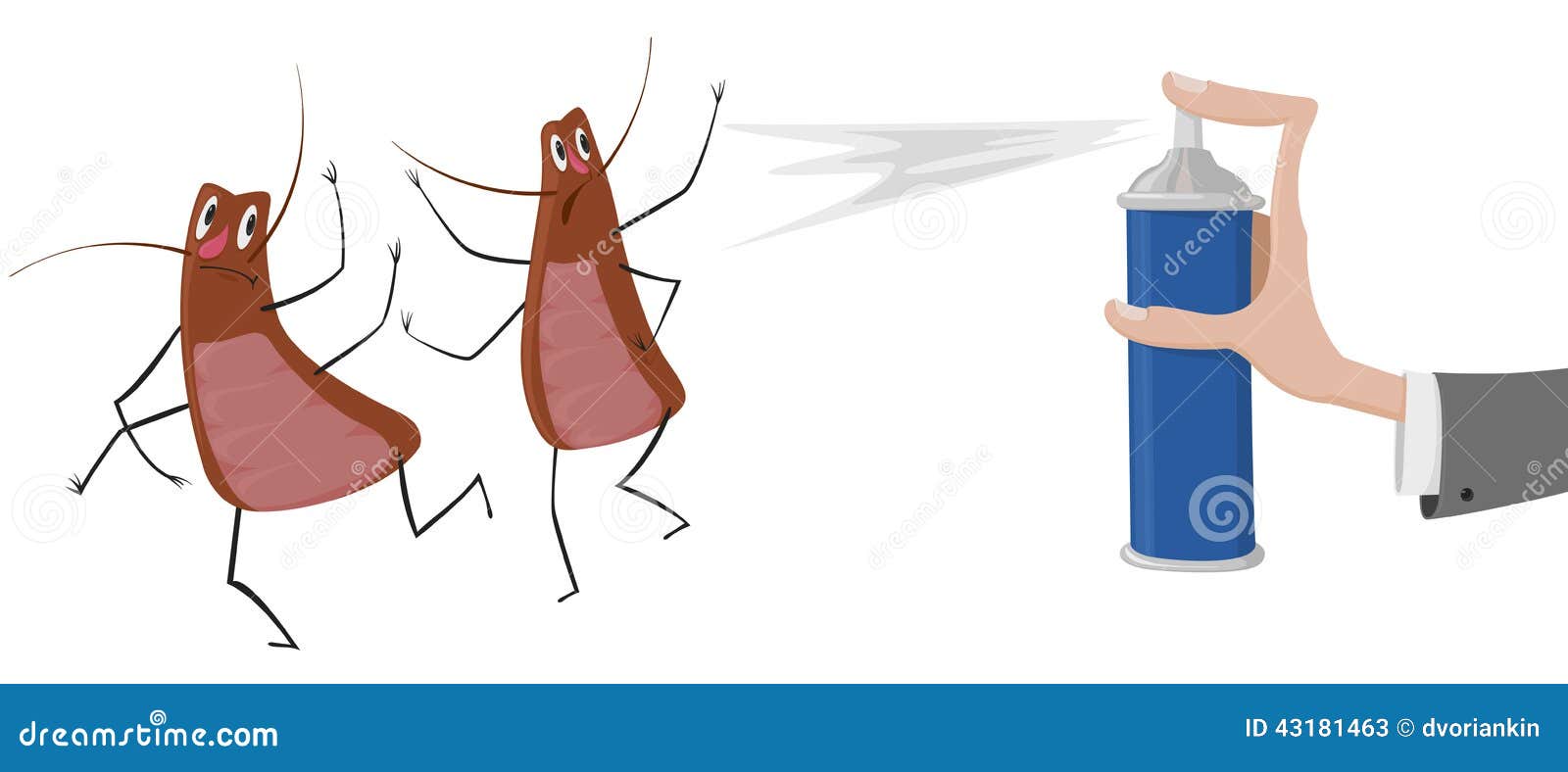 Spraying Insecticide on Cockroaches Stock Vector - Illustration of ...