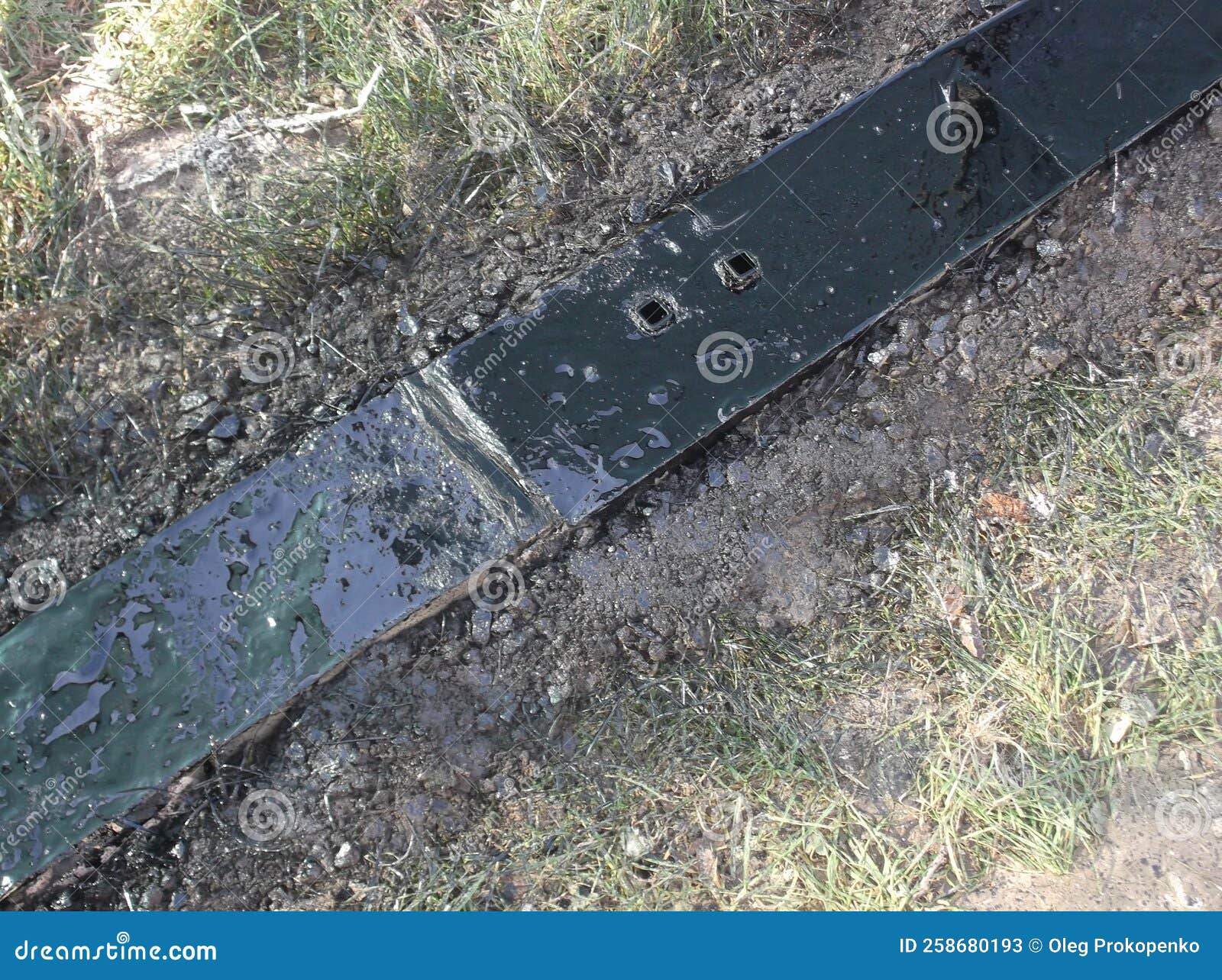 Spraying Liquid Bituminous Mastic on the Concrete Foundation for ...