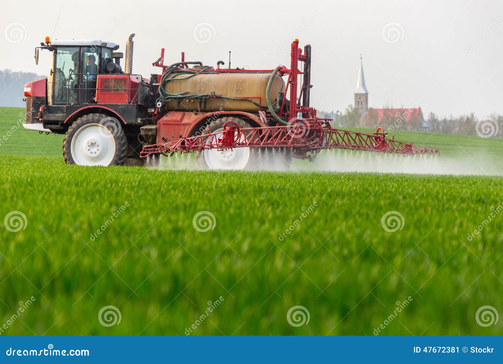 Spraying machine stock image. Image of harvester, nature - 47672381