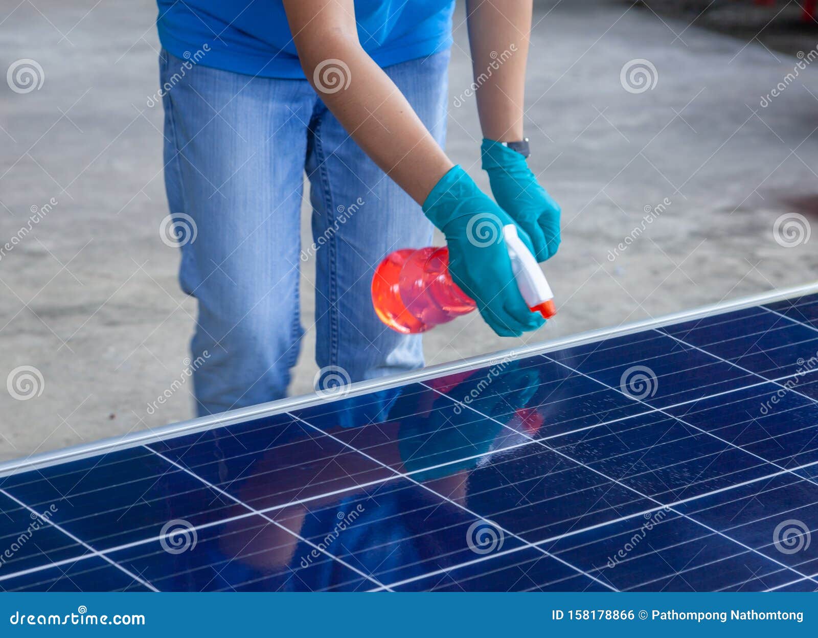 Spraying Nano Coating on Solar Panel Stock Photo - Image of glass ...
