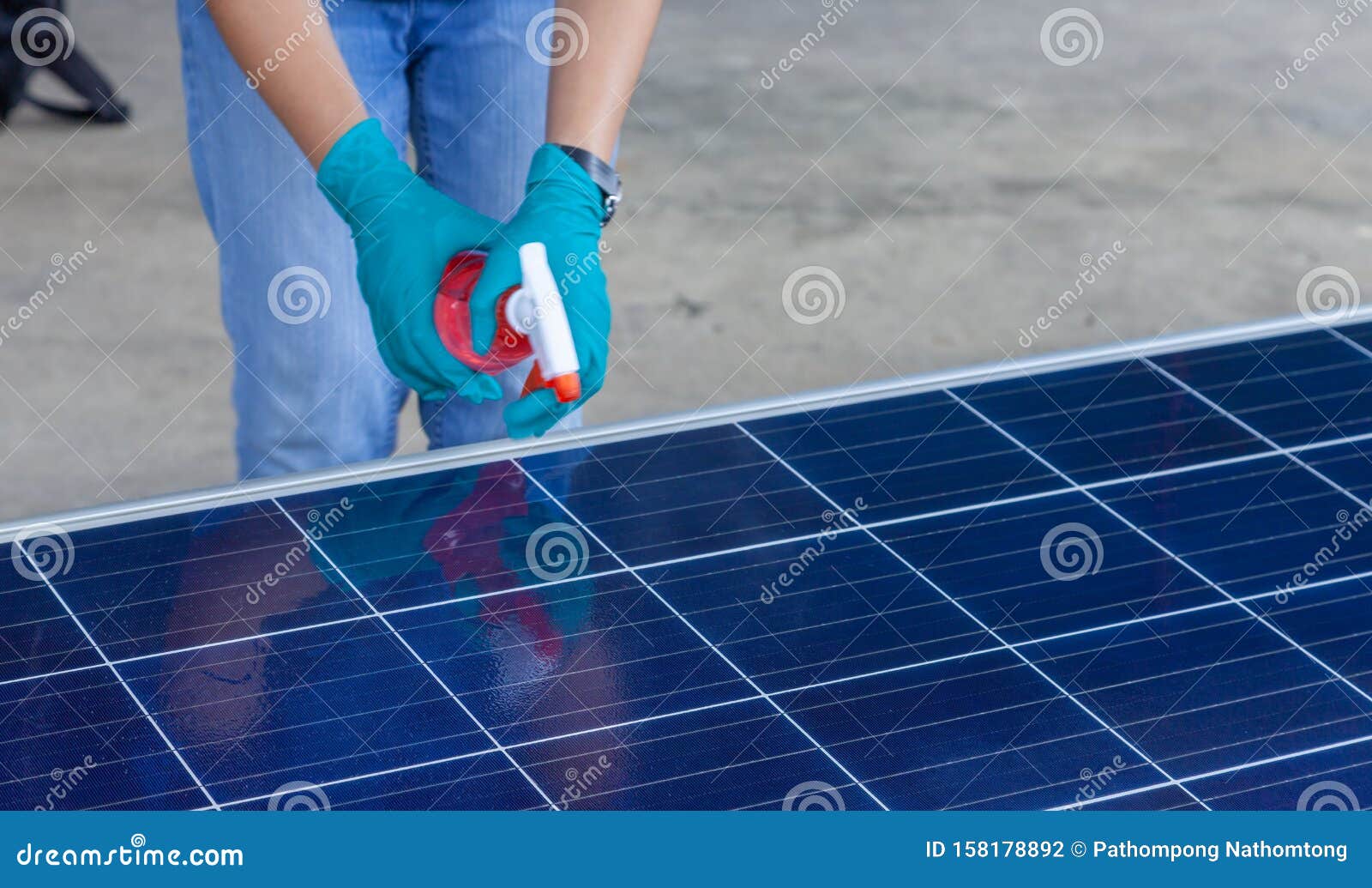 Spraying Nano Coating on Solar Panel Stock Photo - Image of coating ...