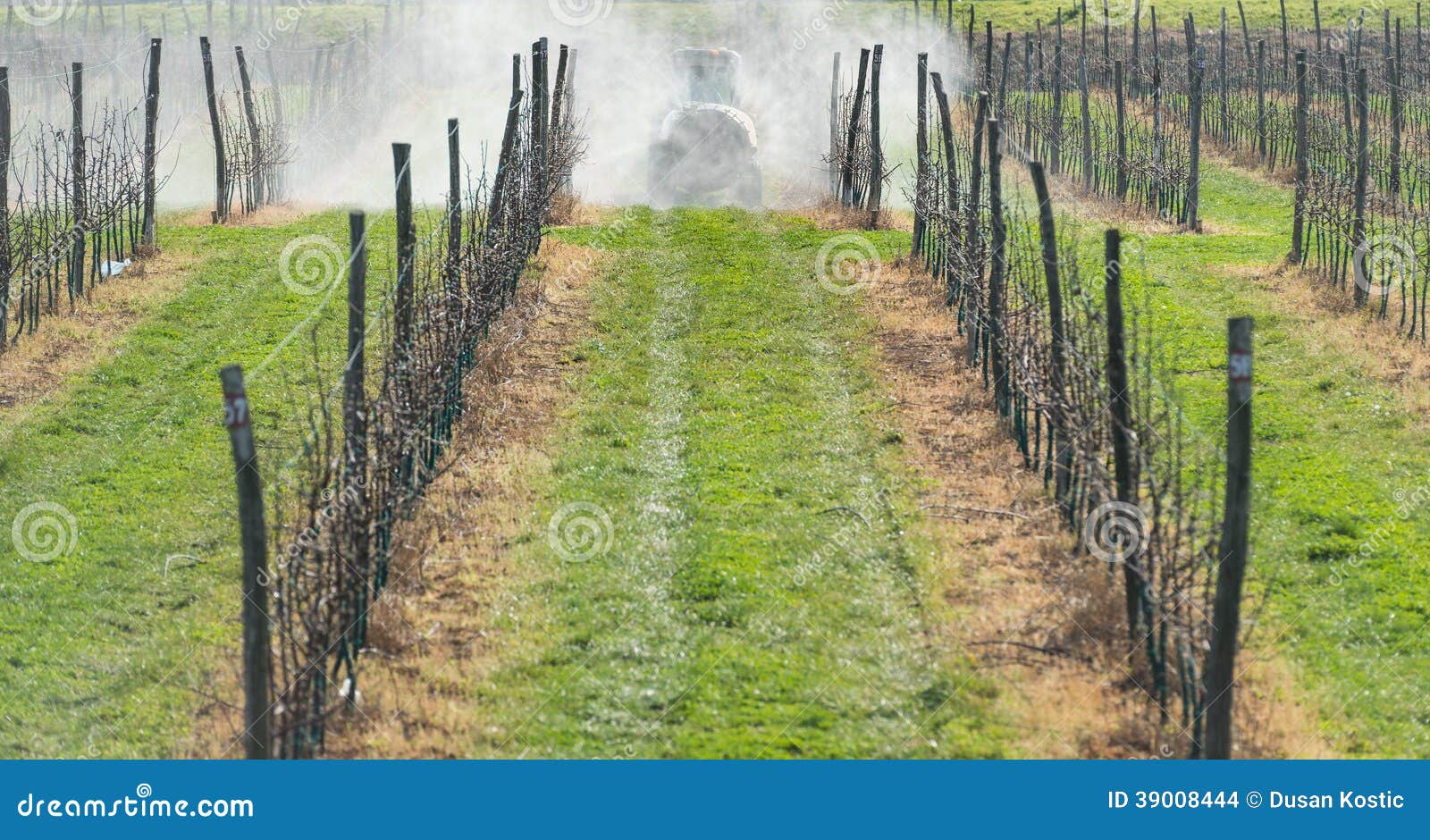 Spraying orchard stock photo. Image of tractor, pollute - 39008444