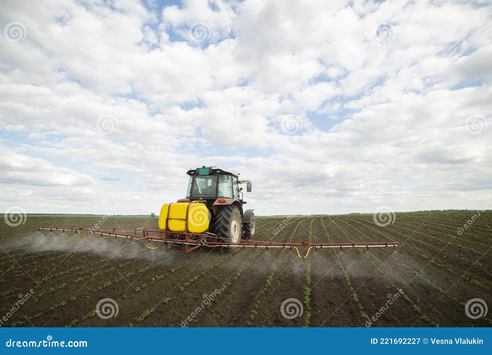 Spraying Pesticides at Soy Bean Fields Stock Image - Image of ...