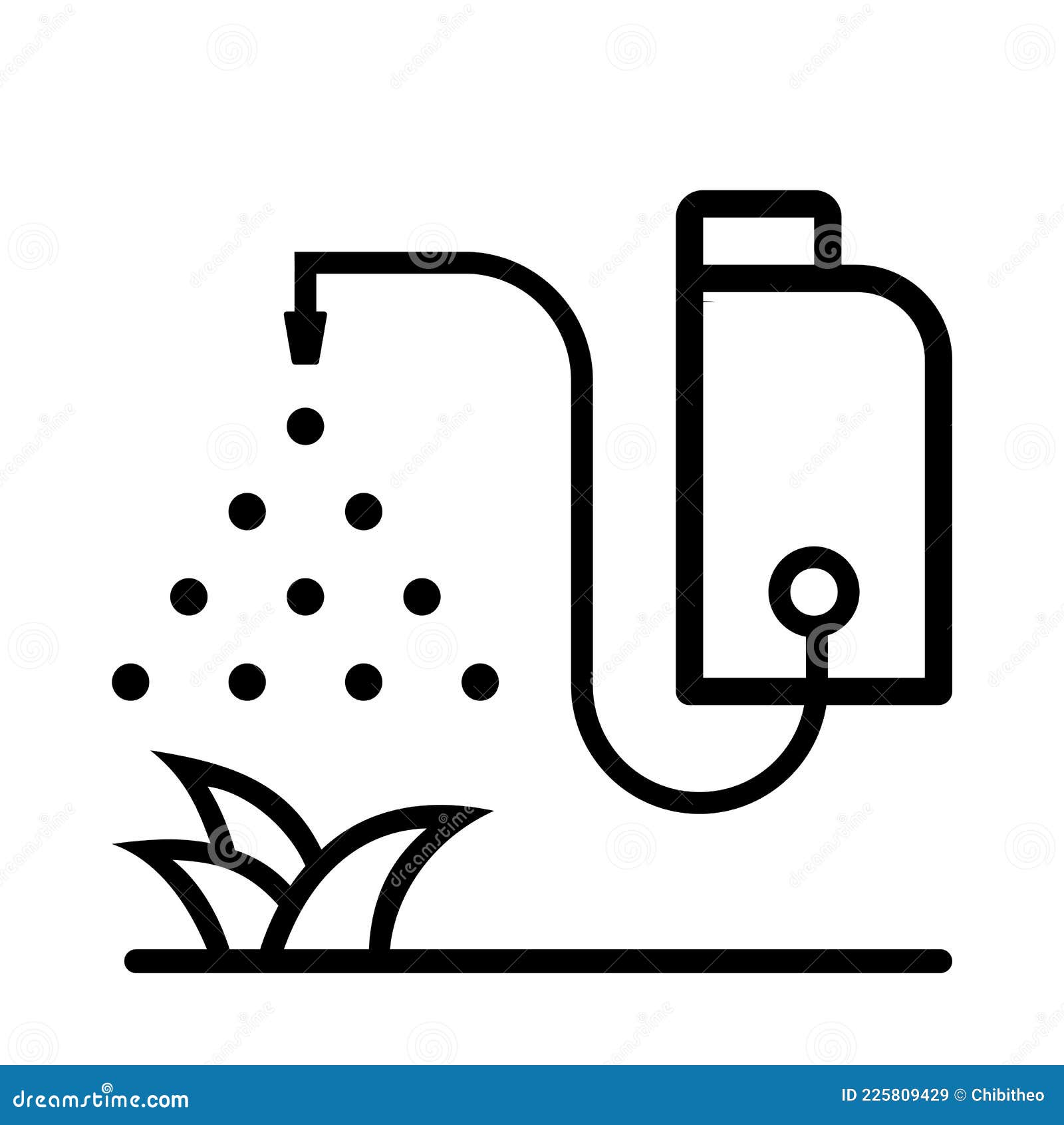 Spraying the Plant Icon. Pressure Sprayer Icon Vector Stock Vector ...