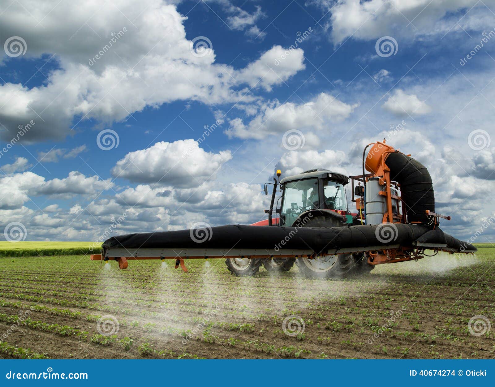 Spraying Soybean Field at Spring Stock Photo - Image of field, chemical ...