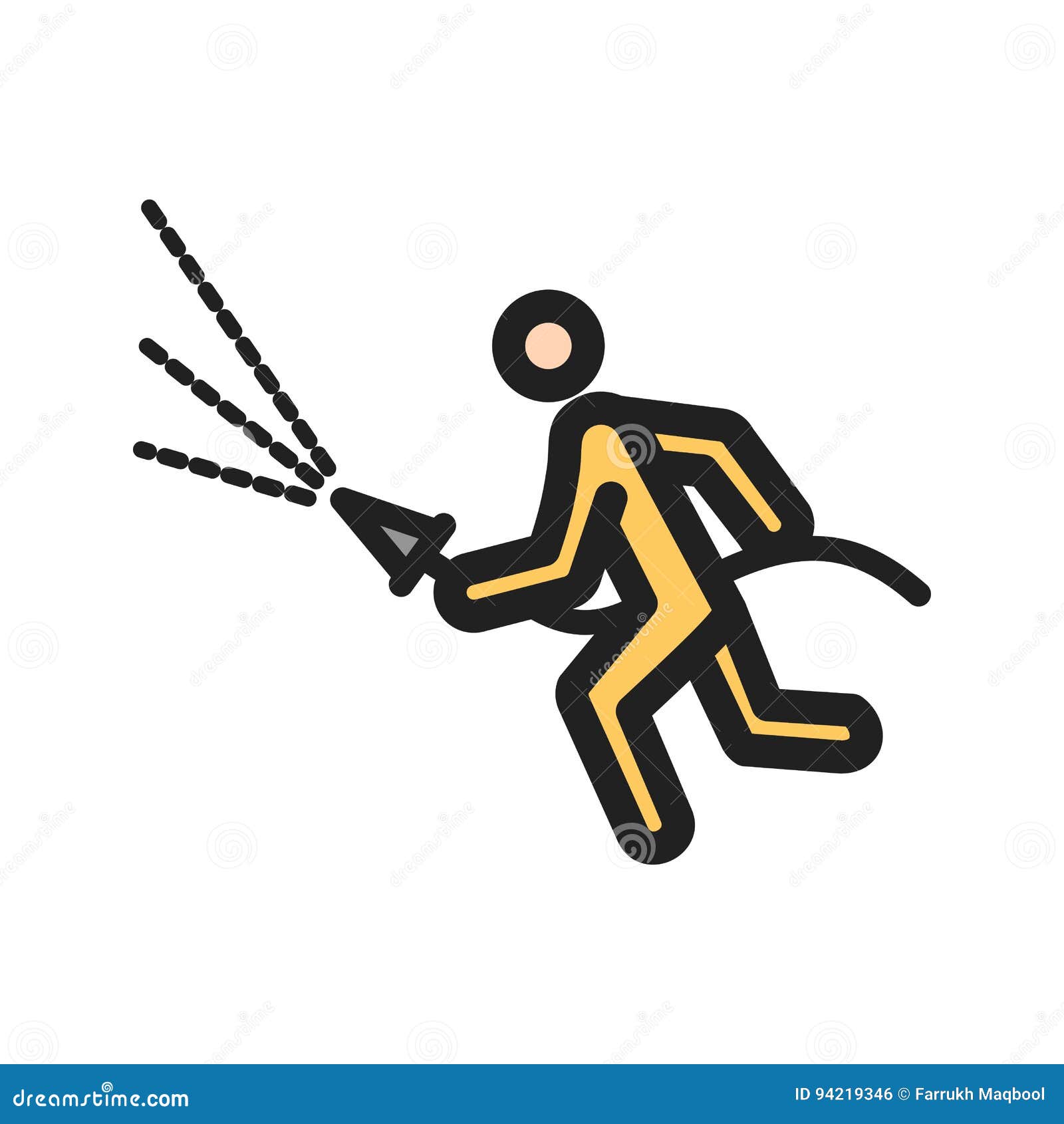 Spraying Water stock vector. Illustration of safety, firefighter - 94219346