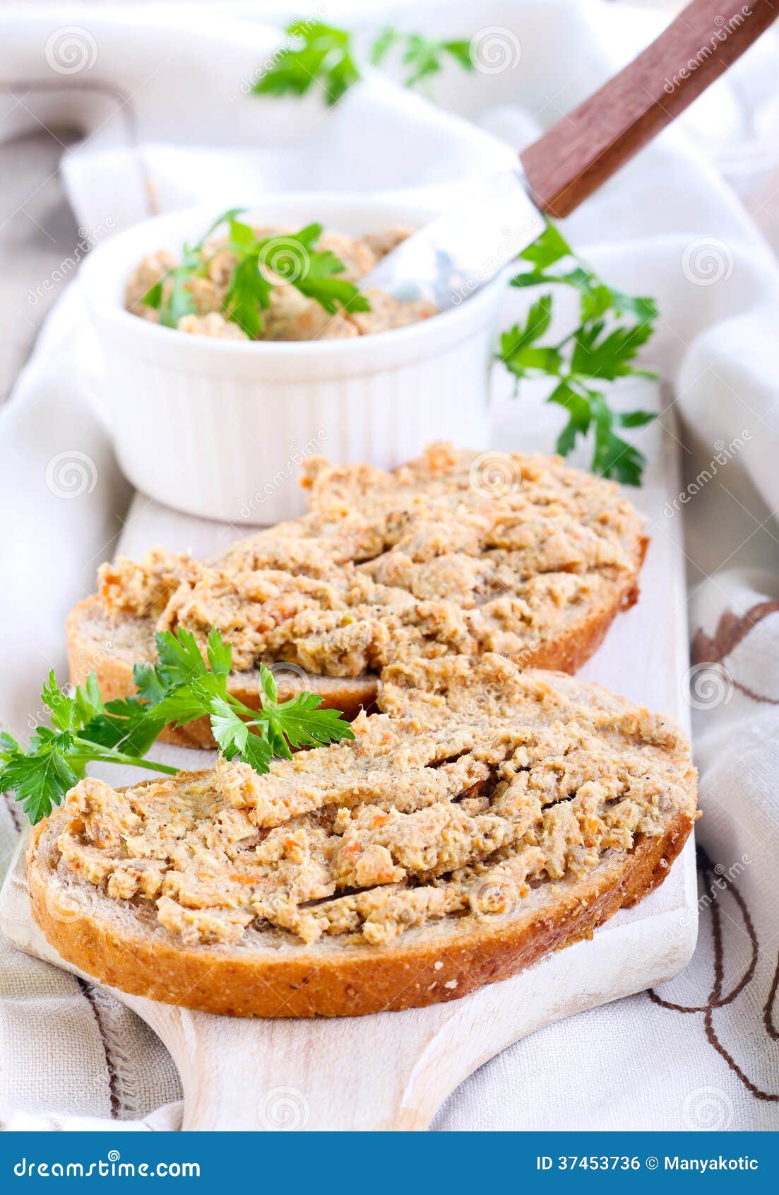 Spread on bread stock photo. Image of snack, savory, slices - 37453736