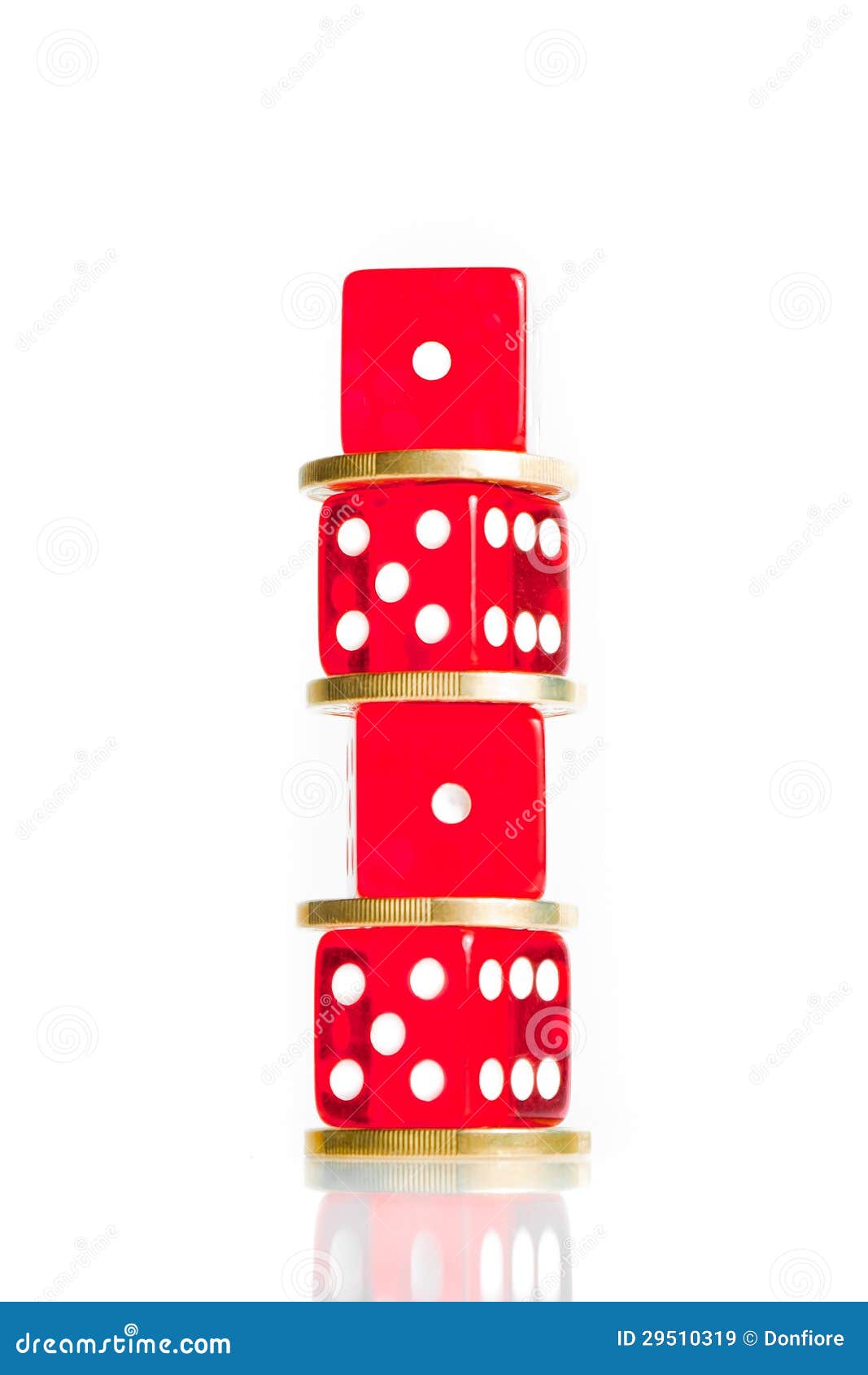 Spread, the Euro Coins and Dice Red Stacked Stock Image - Image of ...