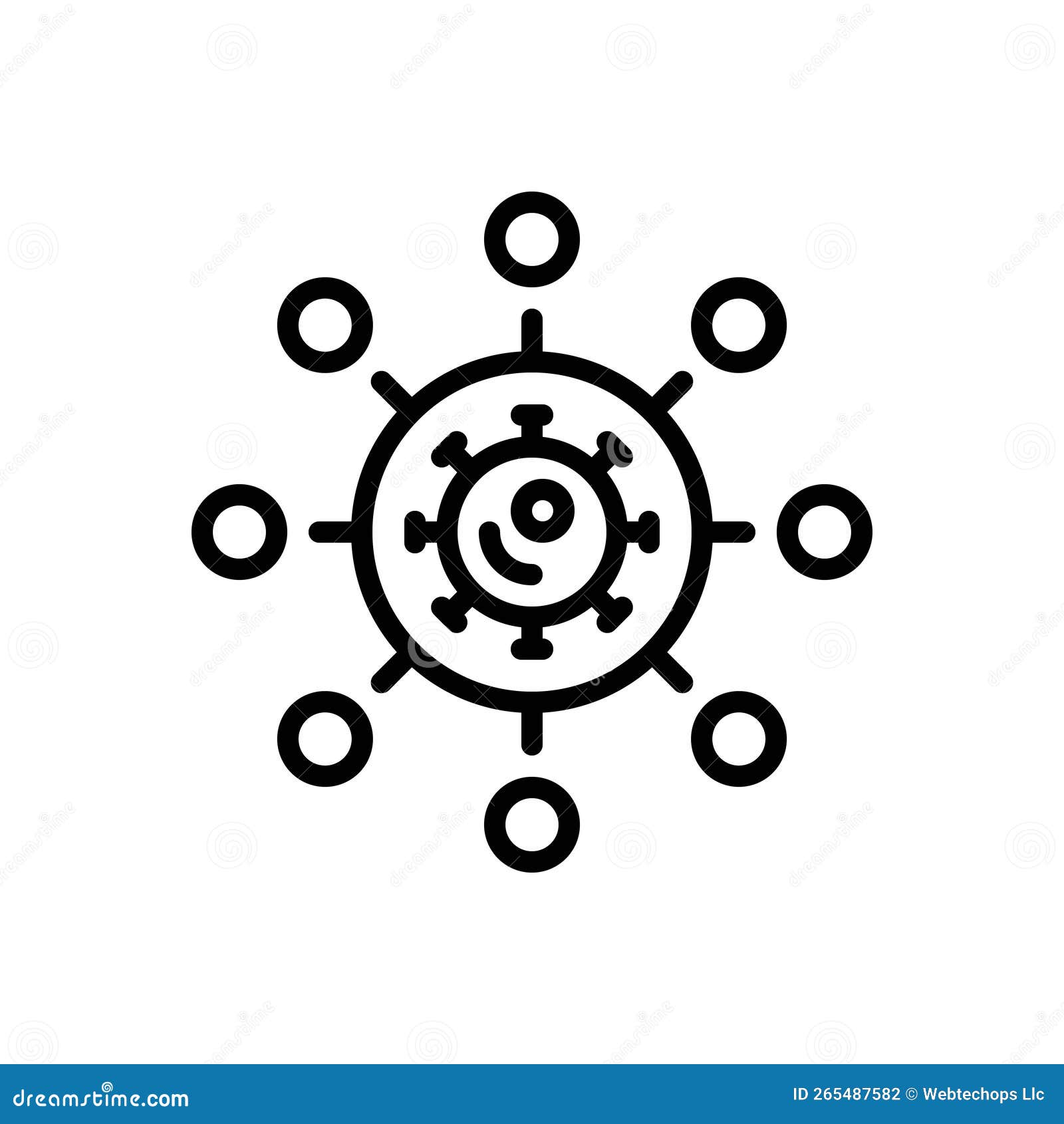 Black Line Icon for Spread, Detail and Explain Stock Vector ...