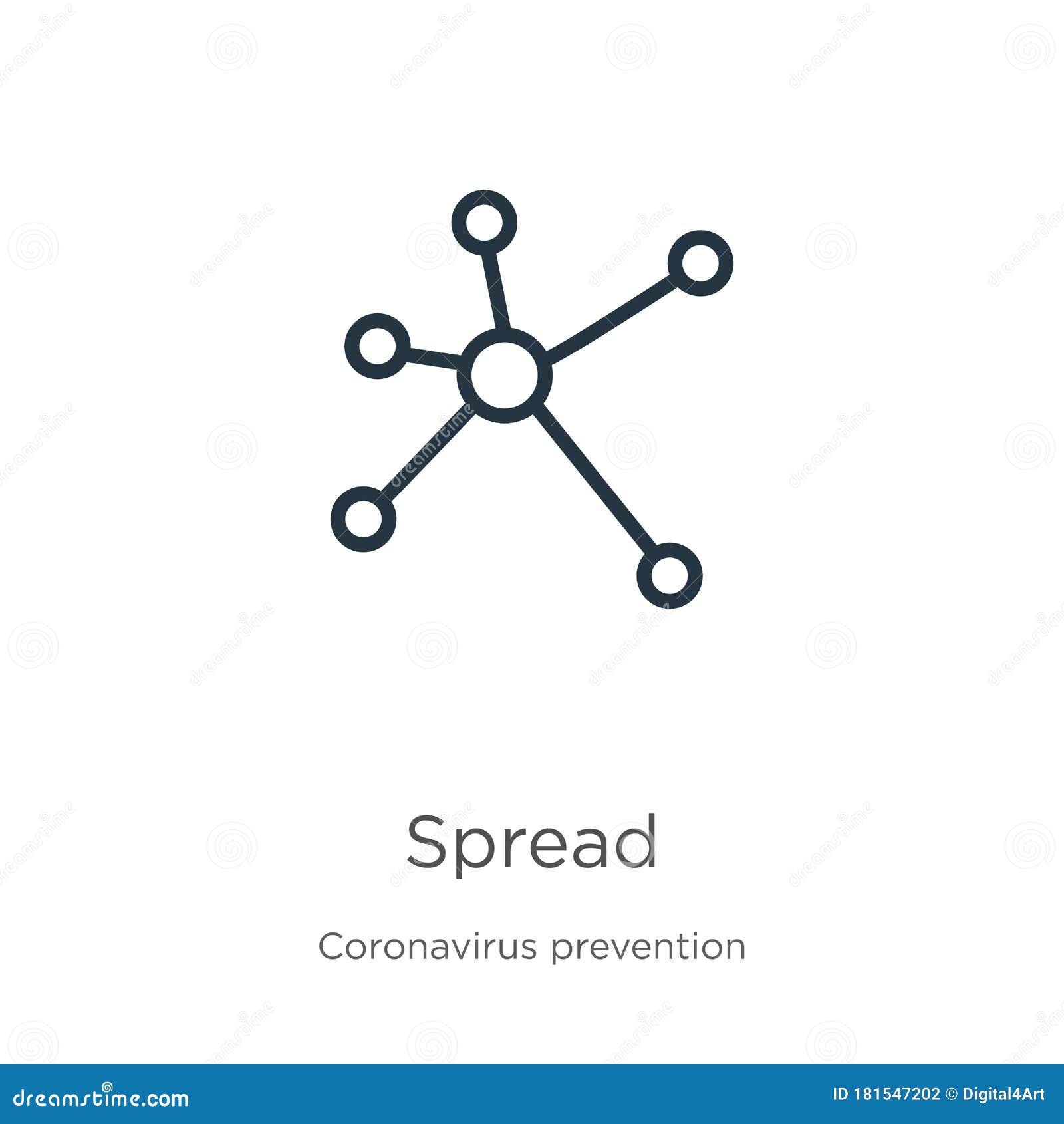 Spread Icon. Thin Linear Spread Outline Icon Isolated on White ...