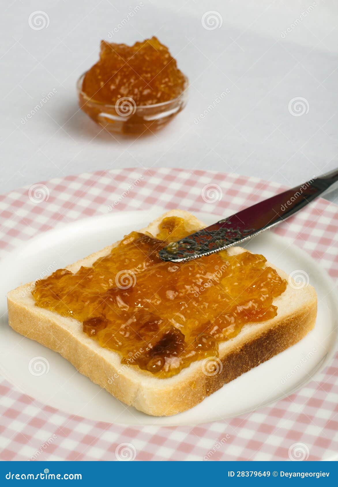 Spread jam on bread stock image. Image of bread, breakfast - 28379649