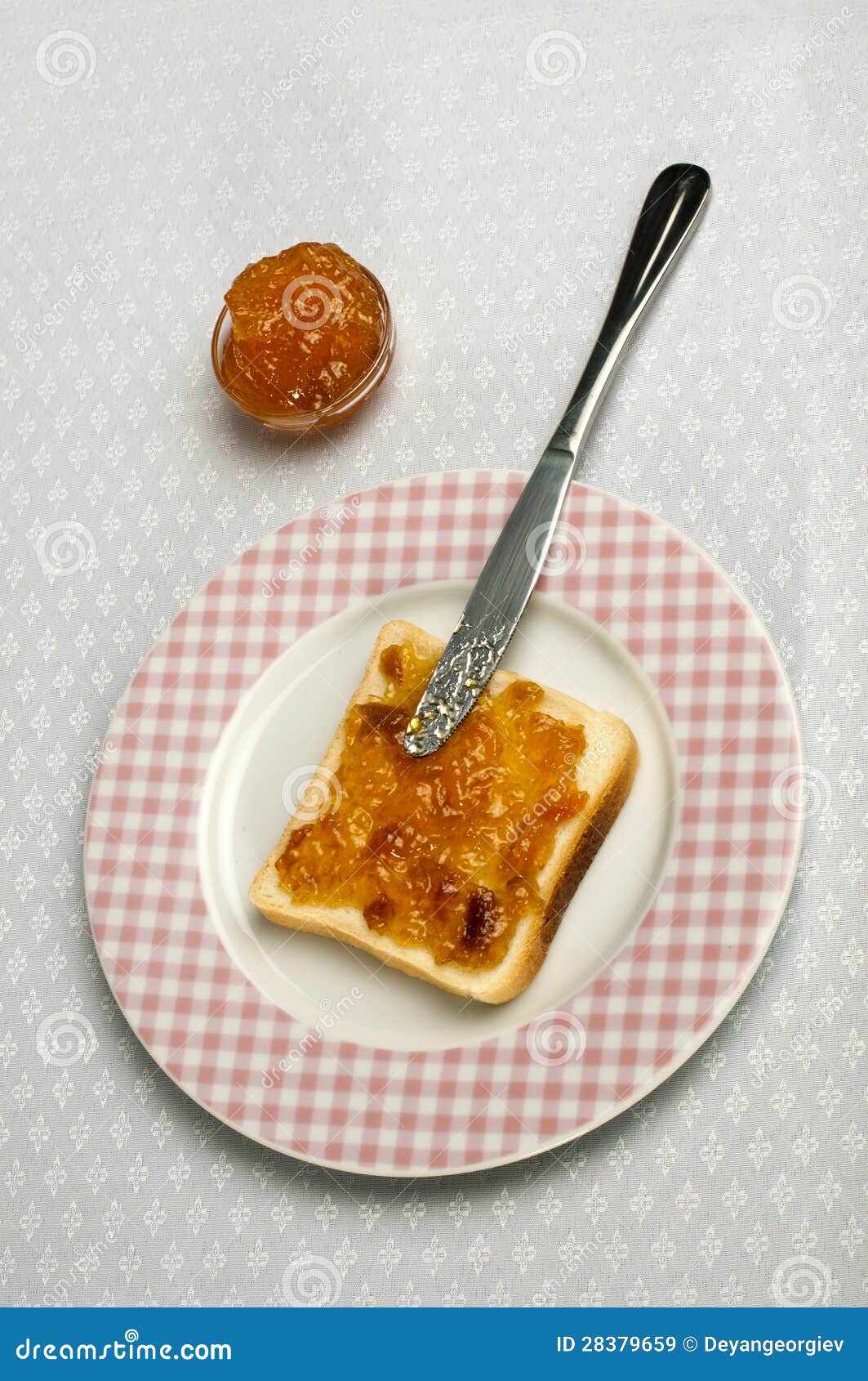 Spread jam on bread stock image. Image of fruity, dessert - 28379659