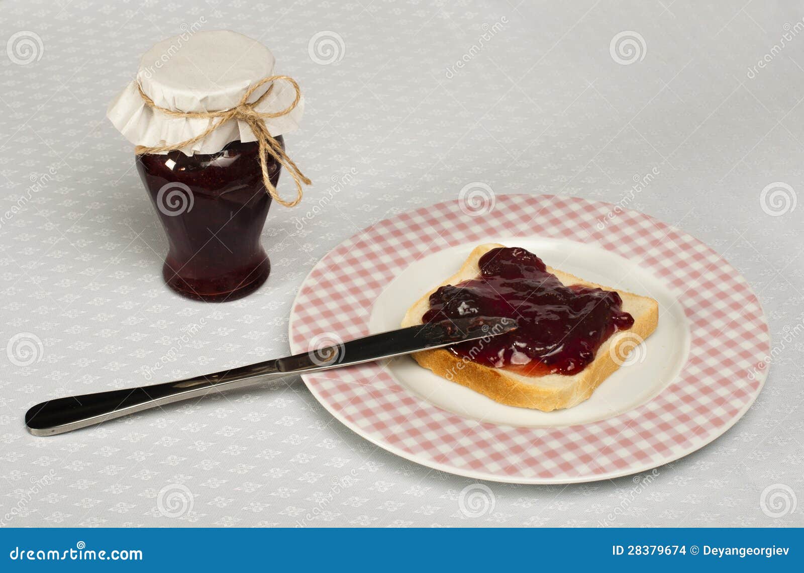 Spread jam on bread stock photo. Image of jelly, agriculture - 28379674