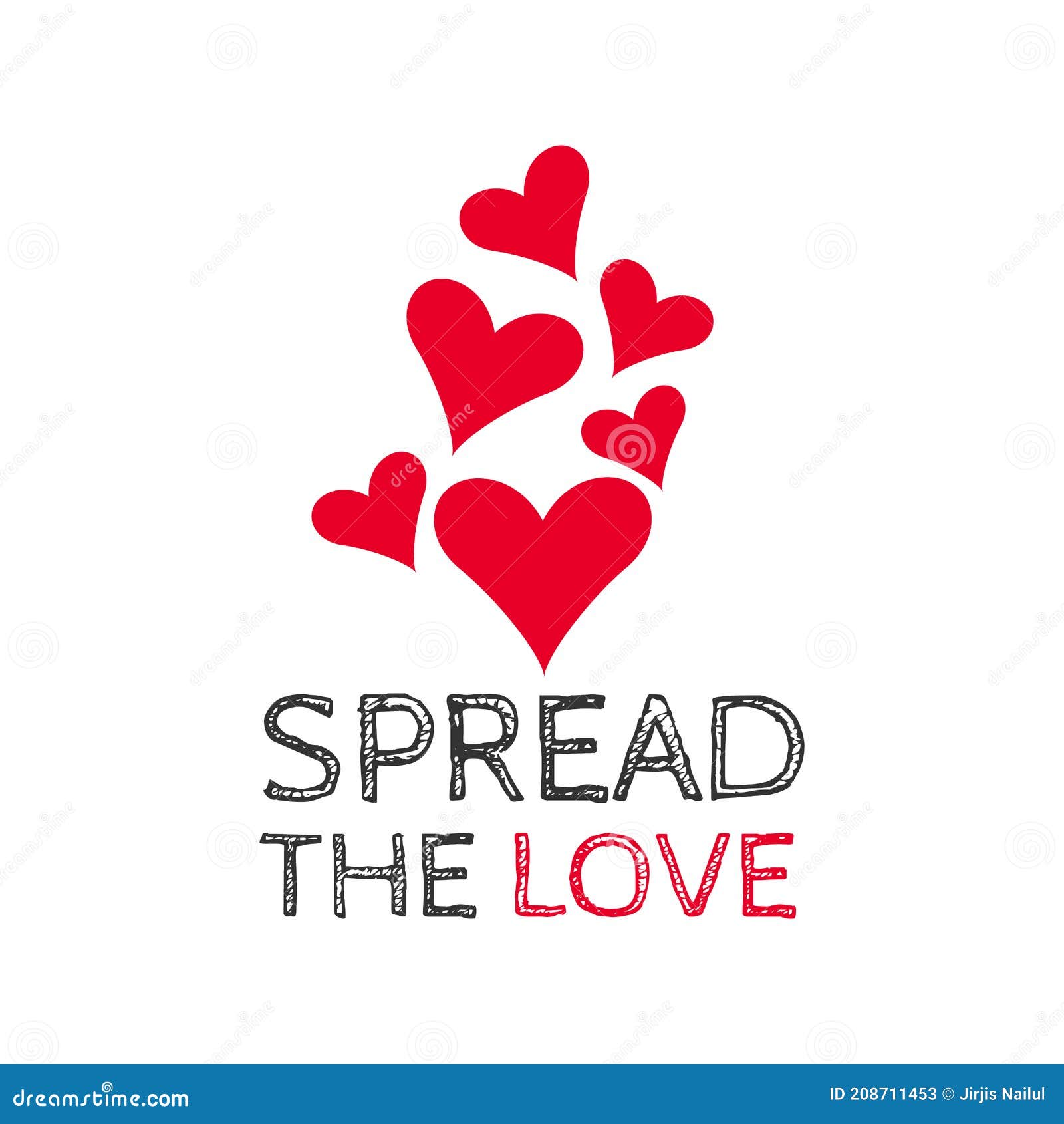 Spread the Love Typography Design Stock Vector - Illustration of slogan ...