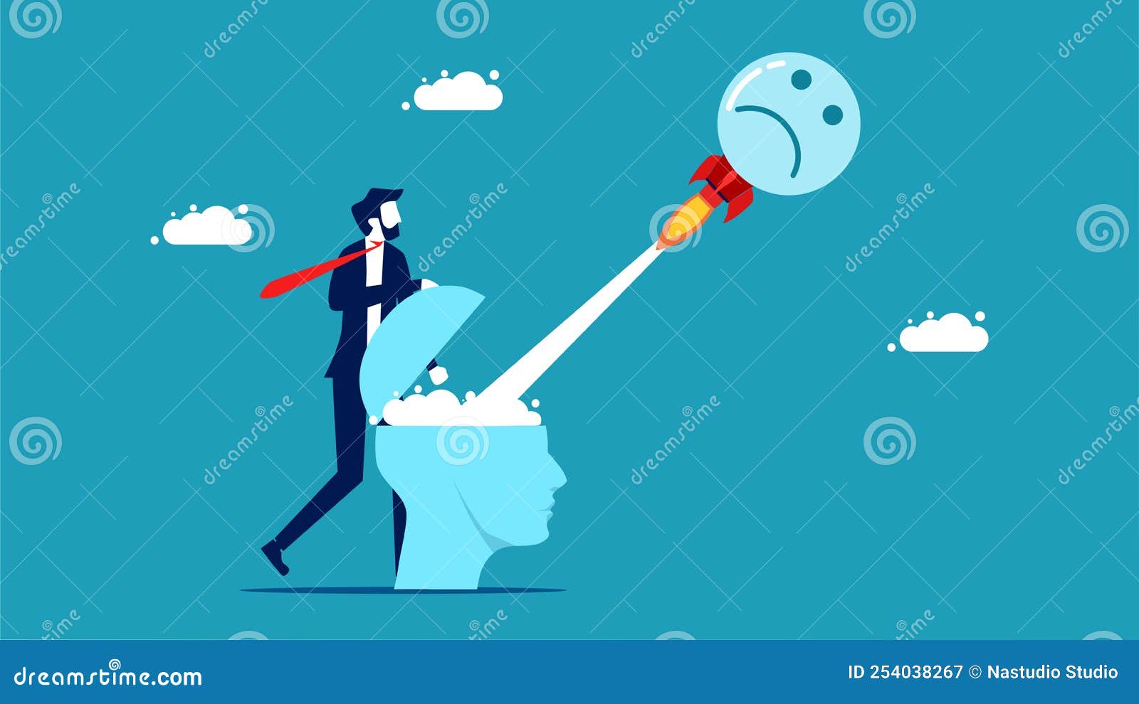 Spread the Negative Thoughts in Head. Business People Launch Negative ...