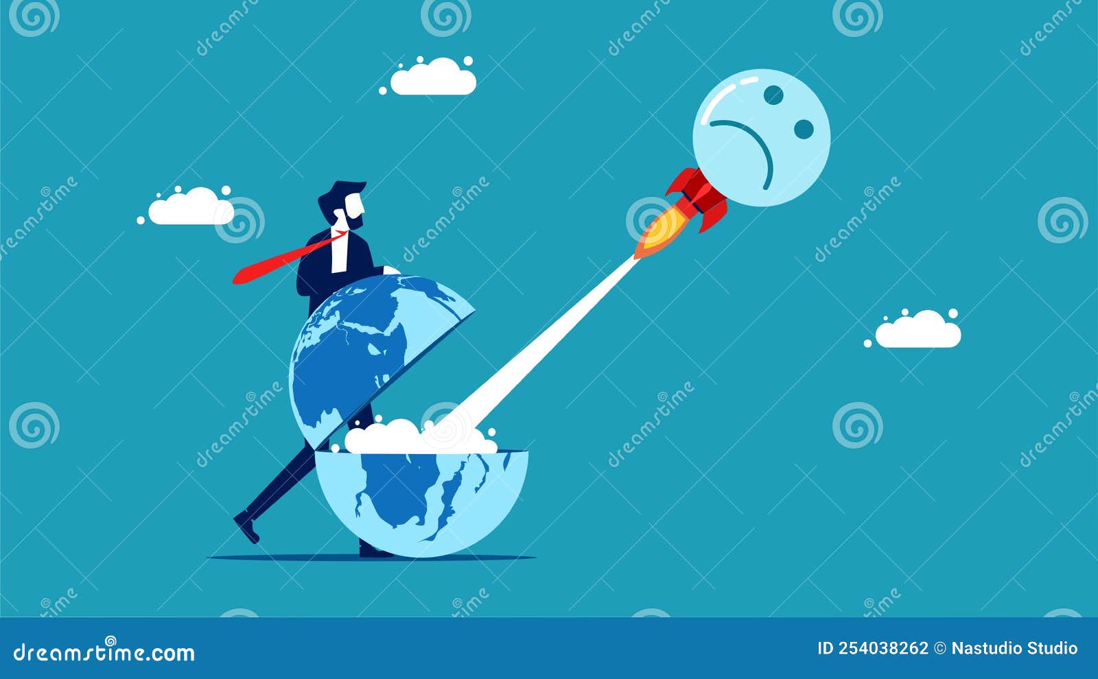 Spread Negative Thoughts in the World. Businessman Launch Negative ... Spread Negative Thoughts in the World. Businessman Launch Negative ...