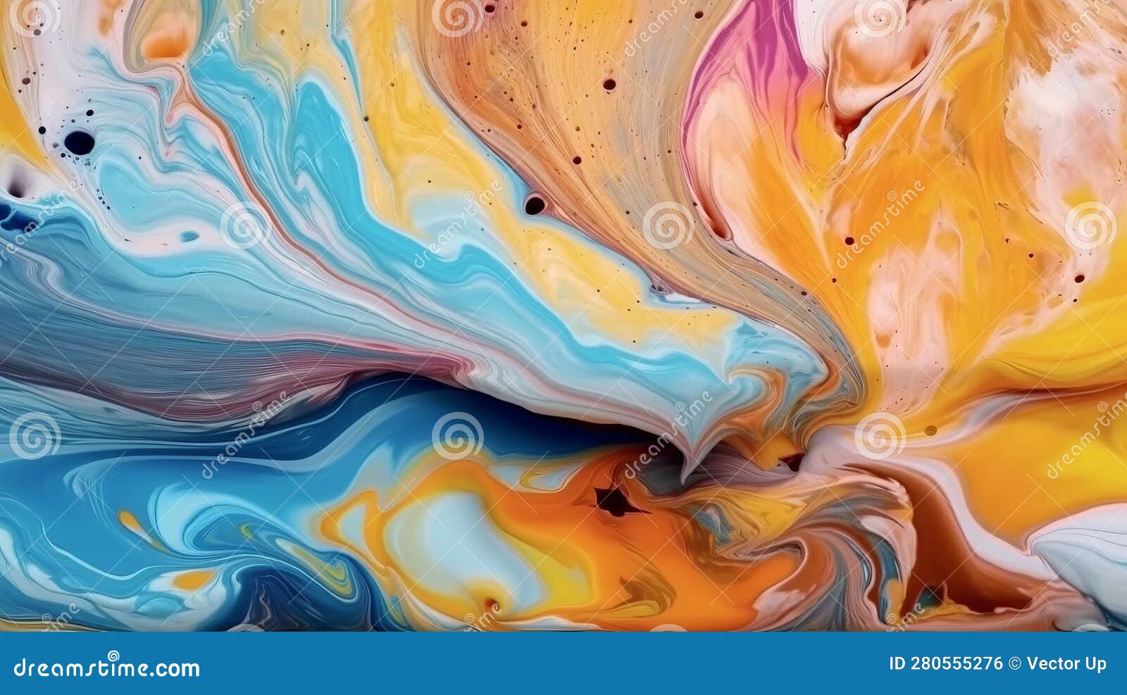 Spread-out Acrylic Paint. Abstract Background. Generative AI. Stock ...